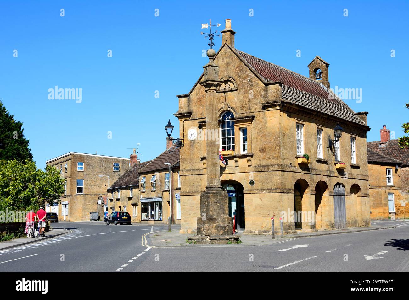 View of the Market House also known as Martock town hall along Church street in the village ...