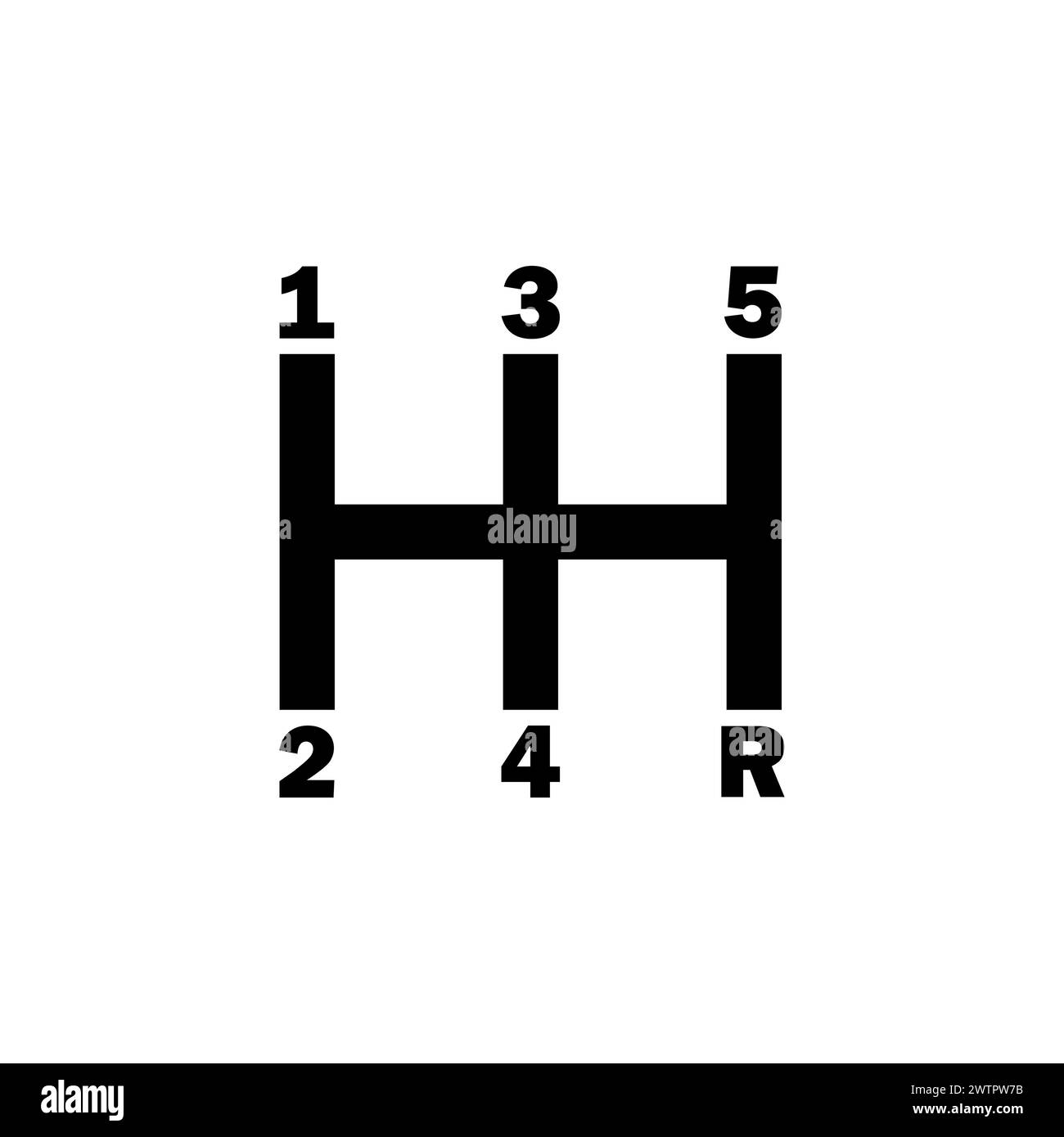 Gear Shifter Manual Transmission Flat Vector Icon Simple Solid Symbol Isolated On White