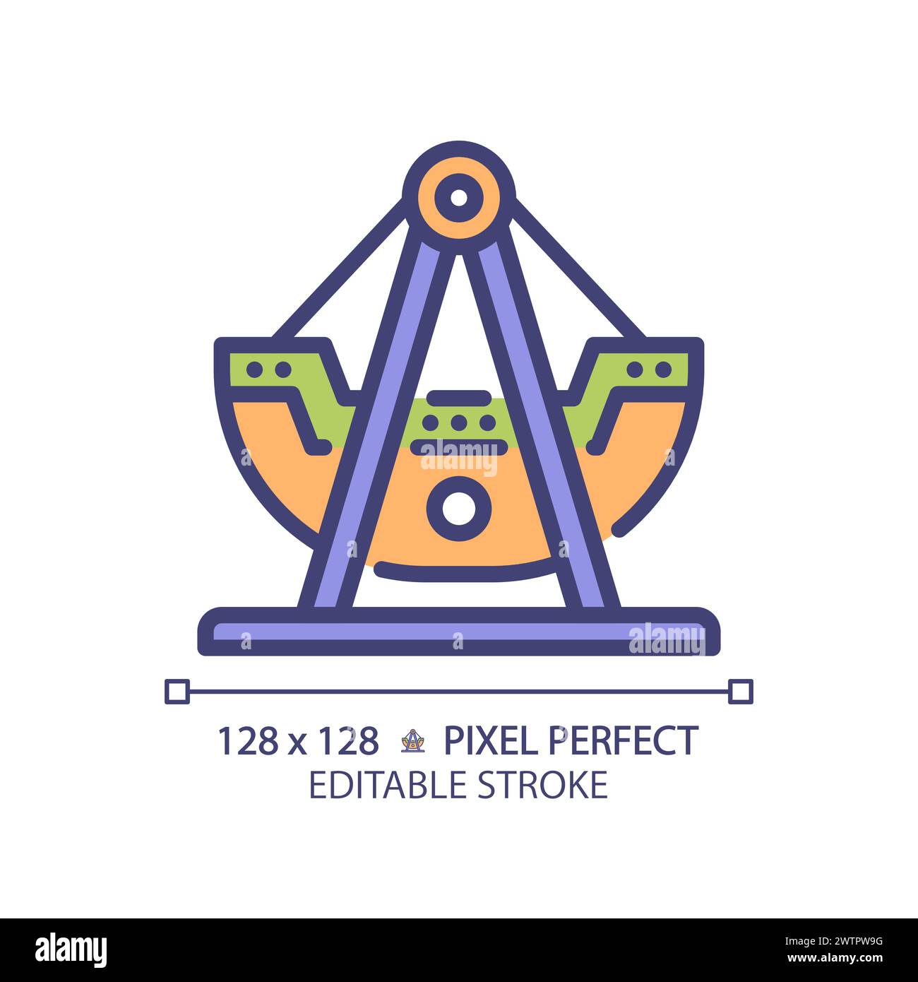 Swinging pirate ship pixel perfect RGB color icon Stock Vector Image ...