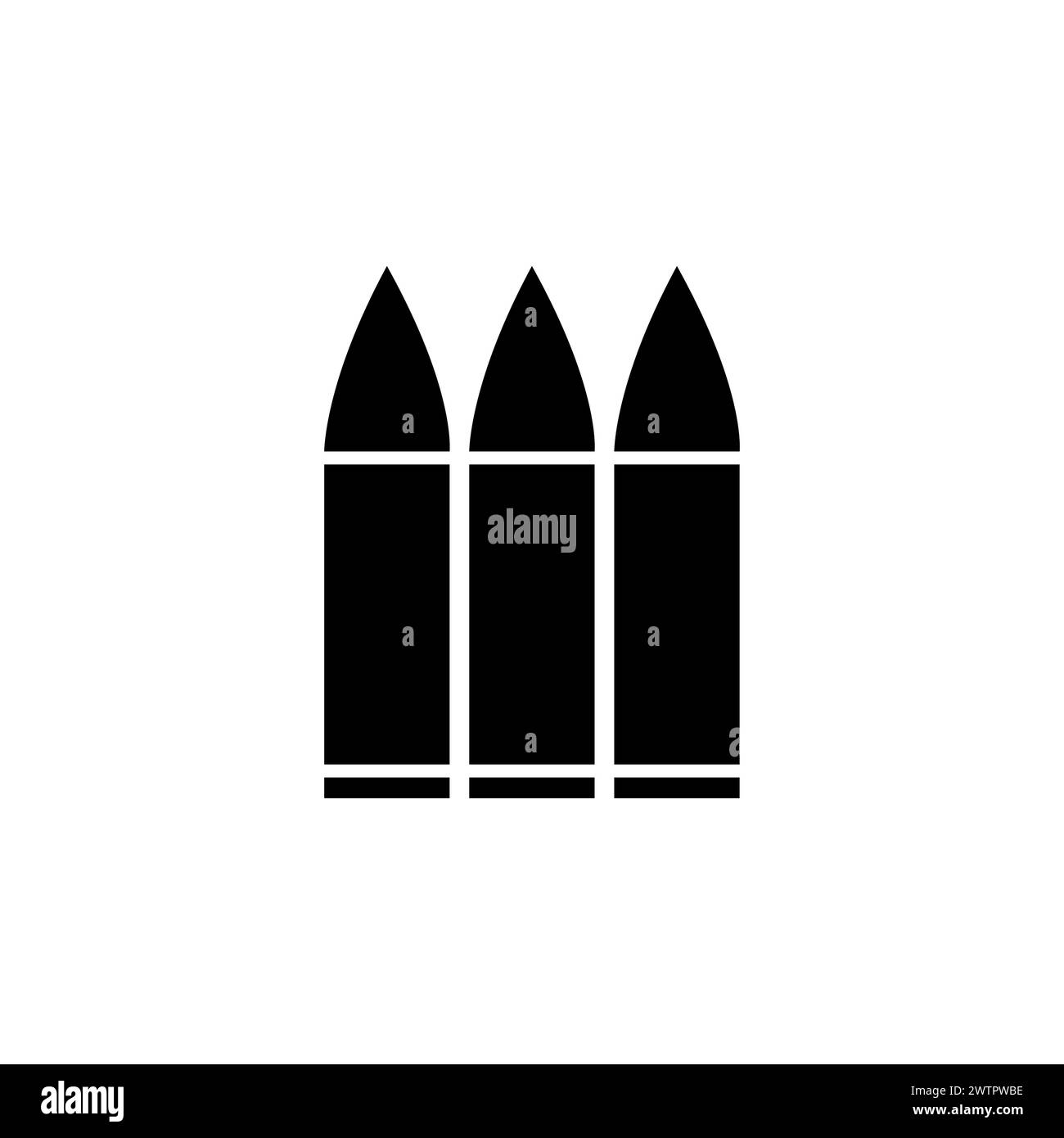 Ammunition Bullet flat vector icon. Simple solid symbol isolated on white background Stock ...