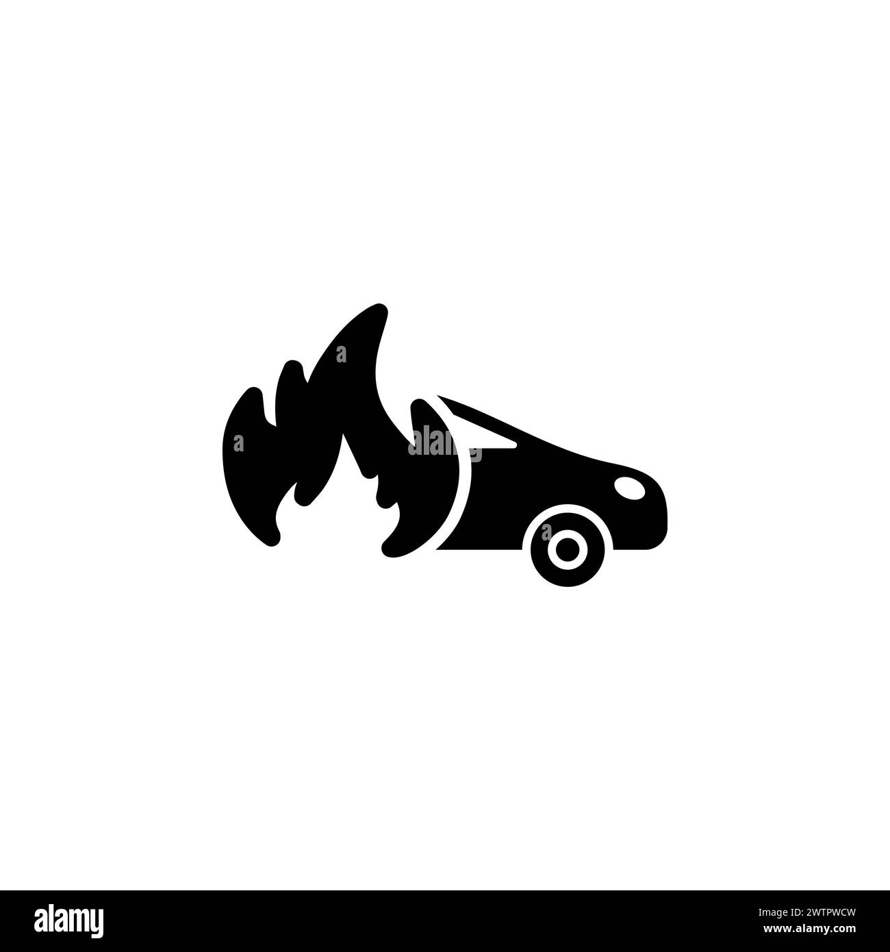 Burning Fire Car flat vector icon. Simple solid symbol isolated on white background Stock Vector ...