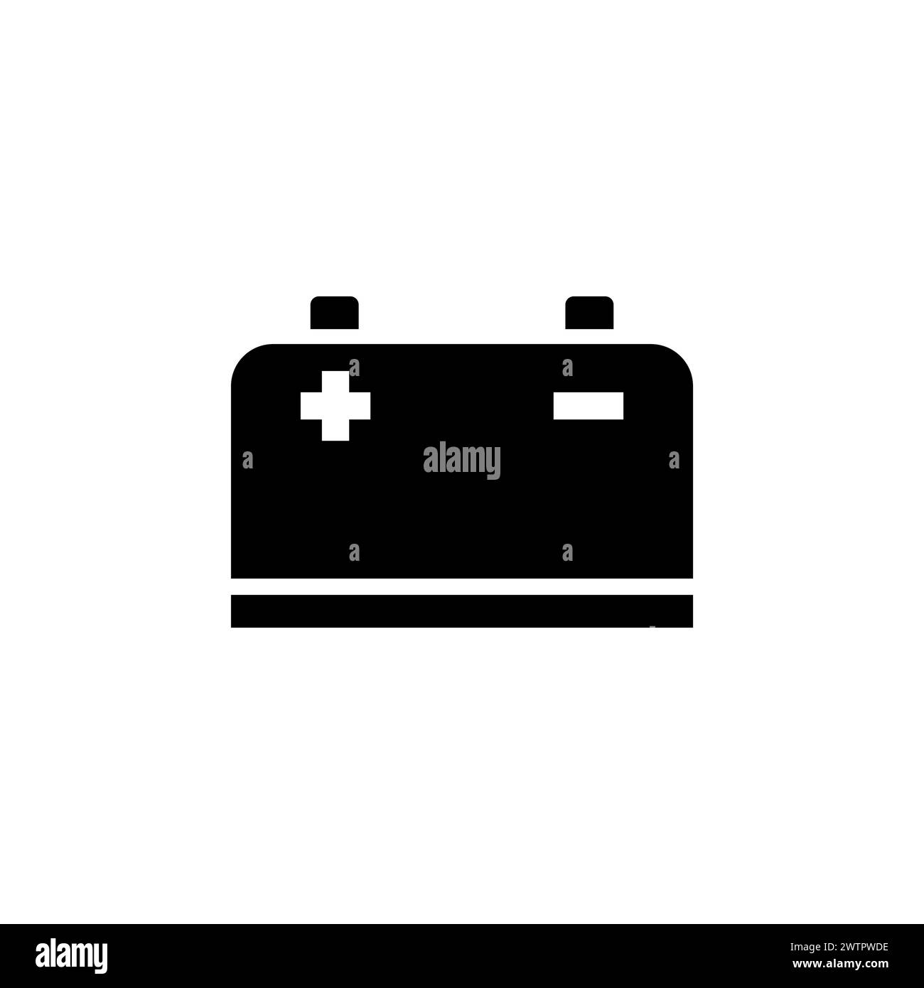 Car Battery flat vector icon. Simple solid symbol isolated on white ...