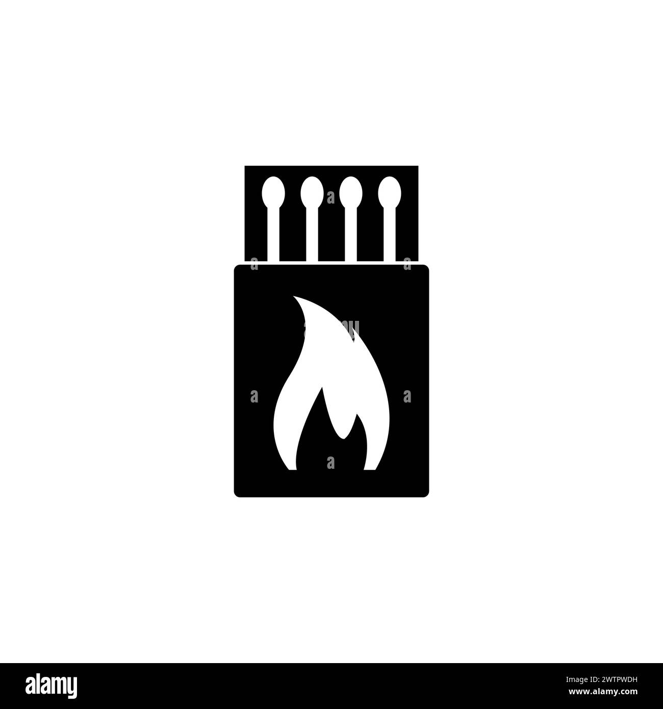 Matchbox and Matches flat vector icon. Simple solid symbol isolated on ...