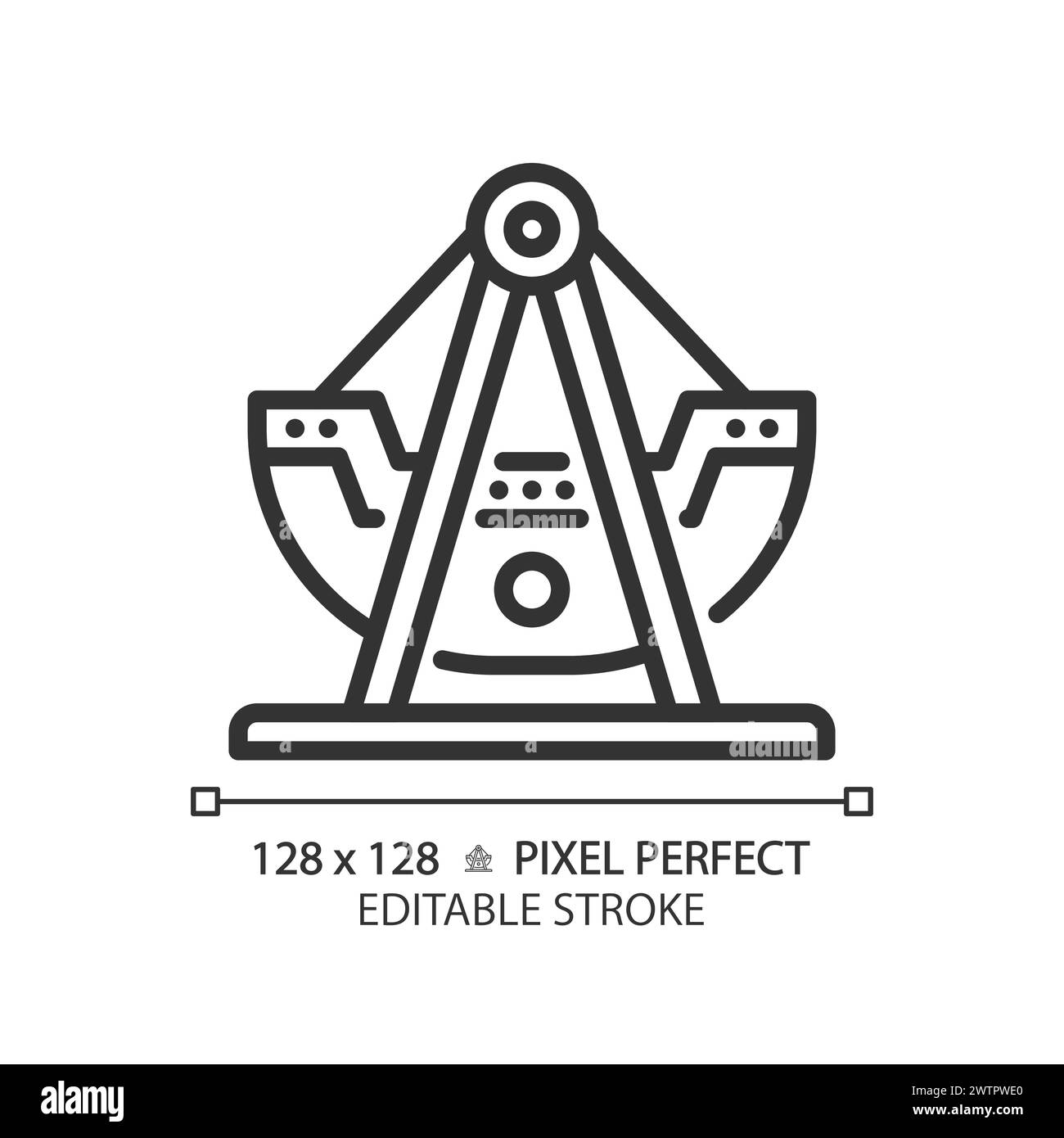 Swinging pirate ship pixel perfect linear icon Stock Vector Image & Art ...