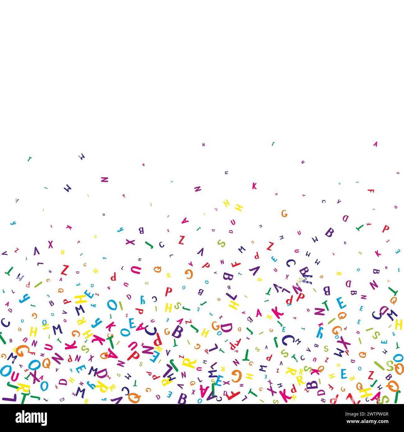 Concept of school background. Colorful childish falling letters of ...