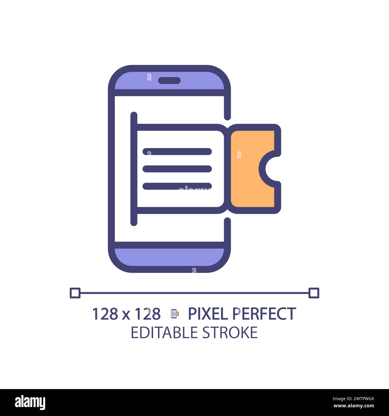 Digital tickets pixel perfect RGB color icon Stock Vector Image & Art - Alamy