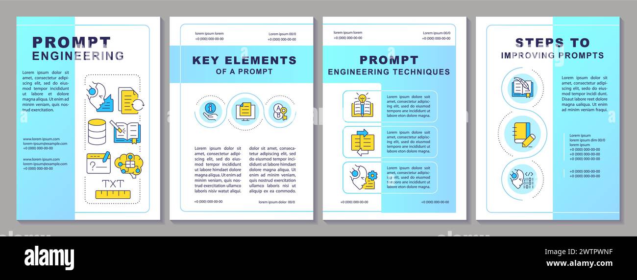 Prompt engineering blue gradient brochure template Stock Vector Image & Art - Alamy