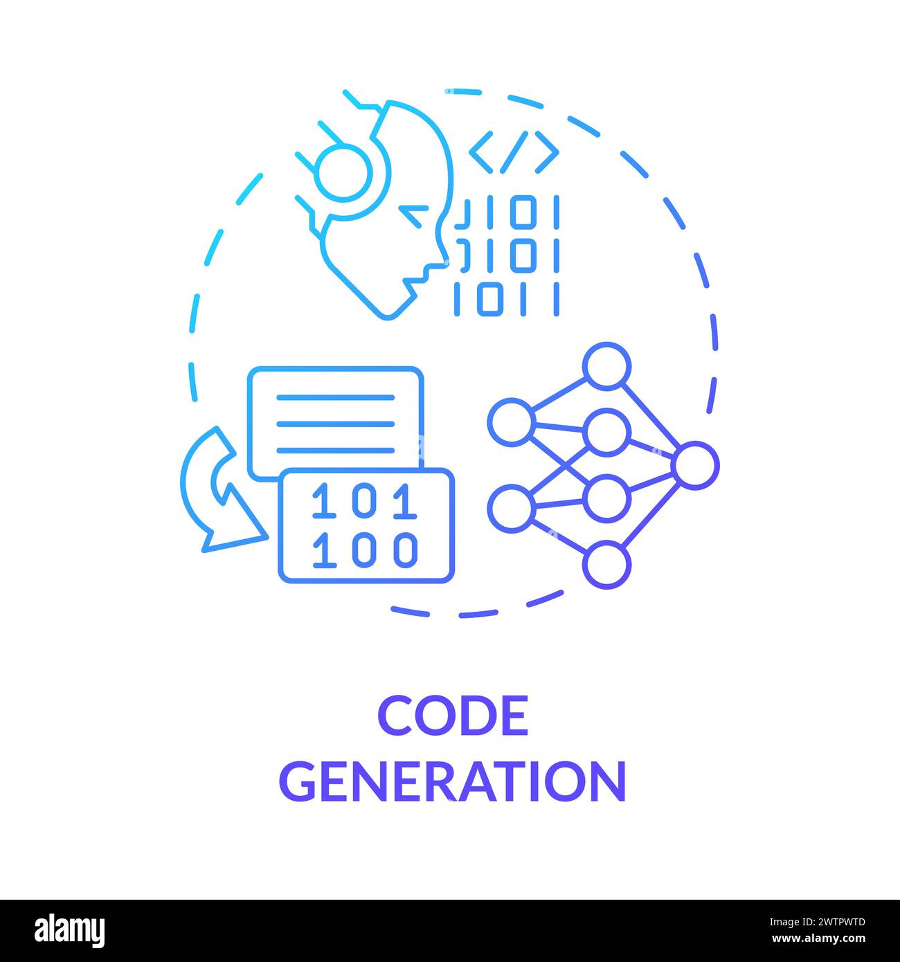 Code Generation Blue Gradient Concept Icon Stock Vector Image And Art Alamy