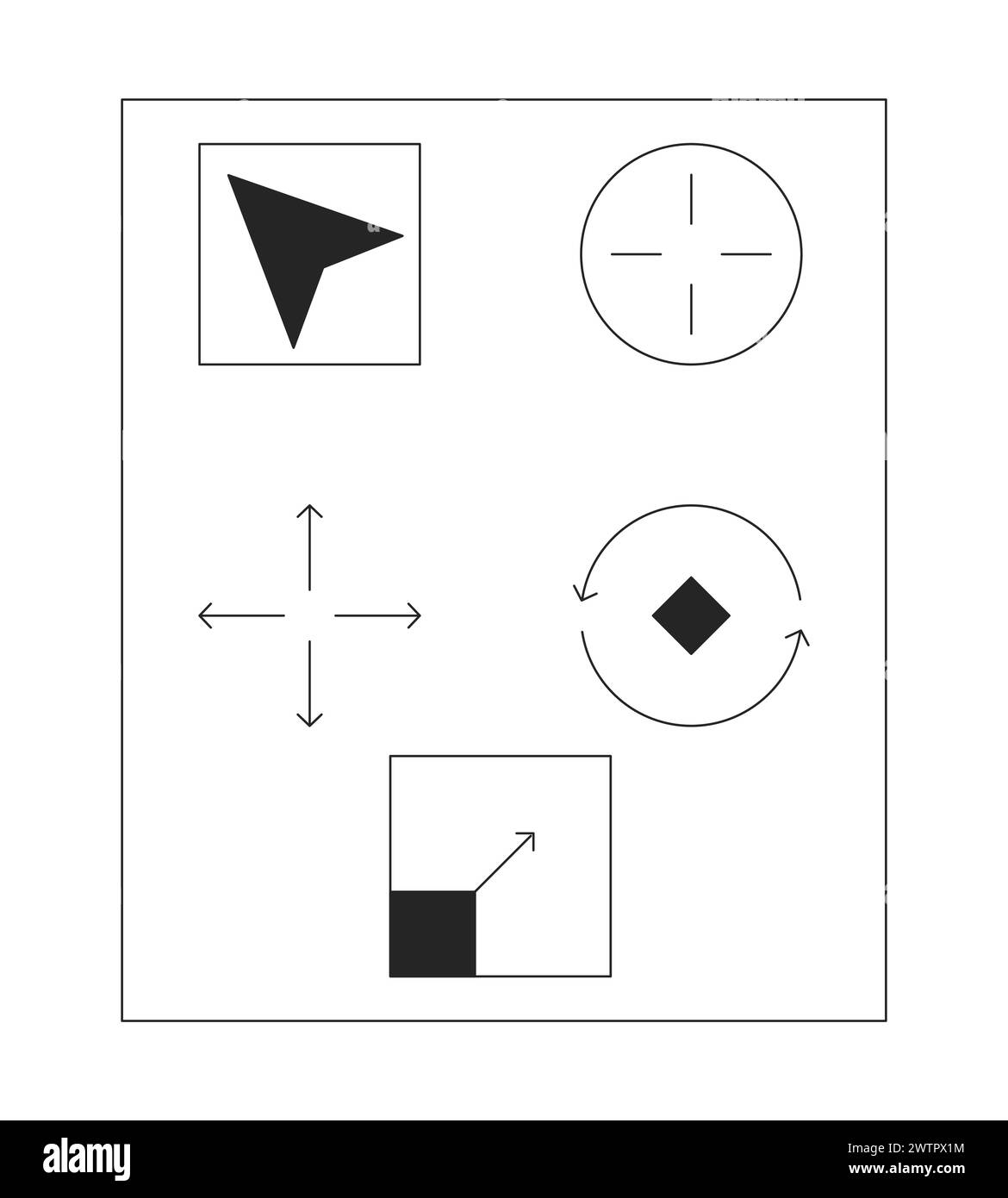 Web site ui design black and white 2D line cartoon objects Stock Vector Image & Art - Alamy