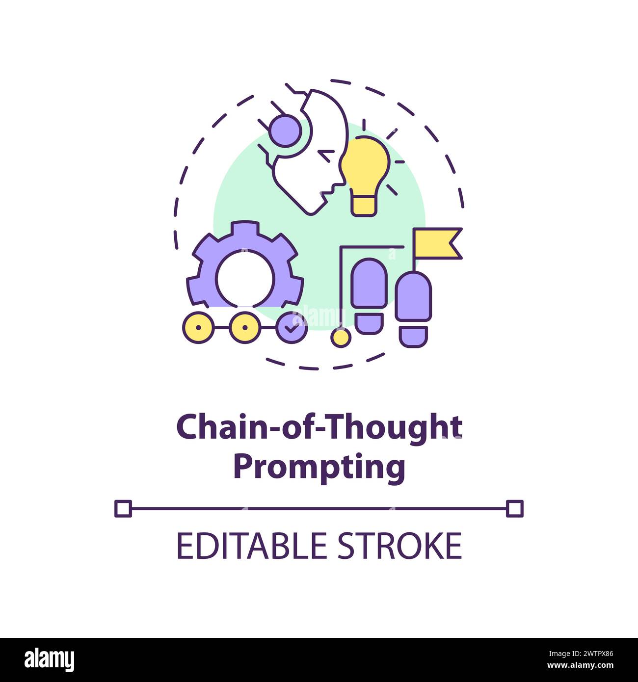 Chain-of-thought prompting multi color concept icon Stock Vector Image & Art - Alamy