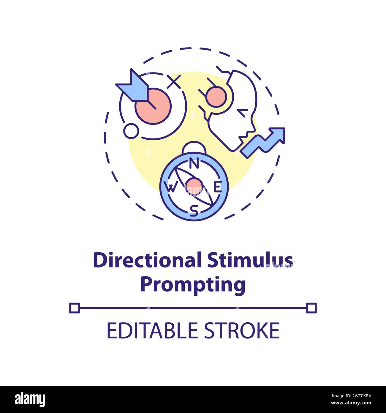 Directional stimulus prompting multi color concept icon Stock Vector Image & Art - Alamy