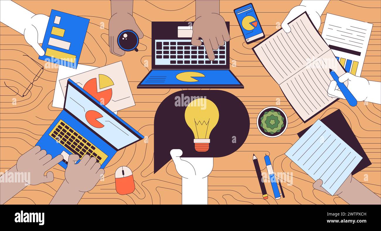 Business idea 2D linear illustration concept Stock Vector Image & Art ...