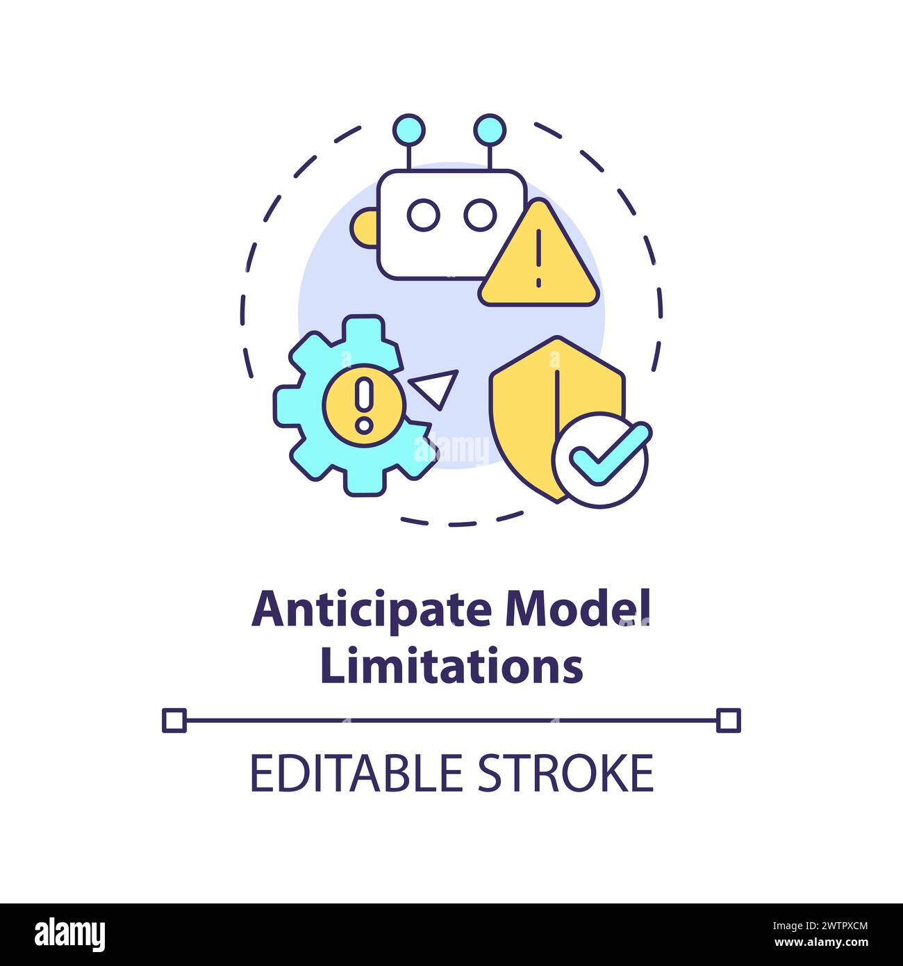 Anticipate model limitations multi color concept icon Stock Vector ...