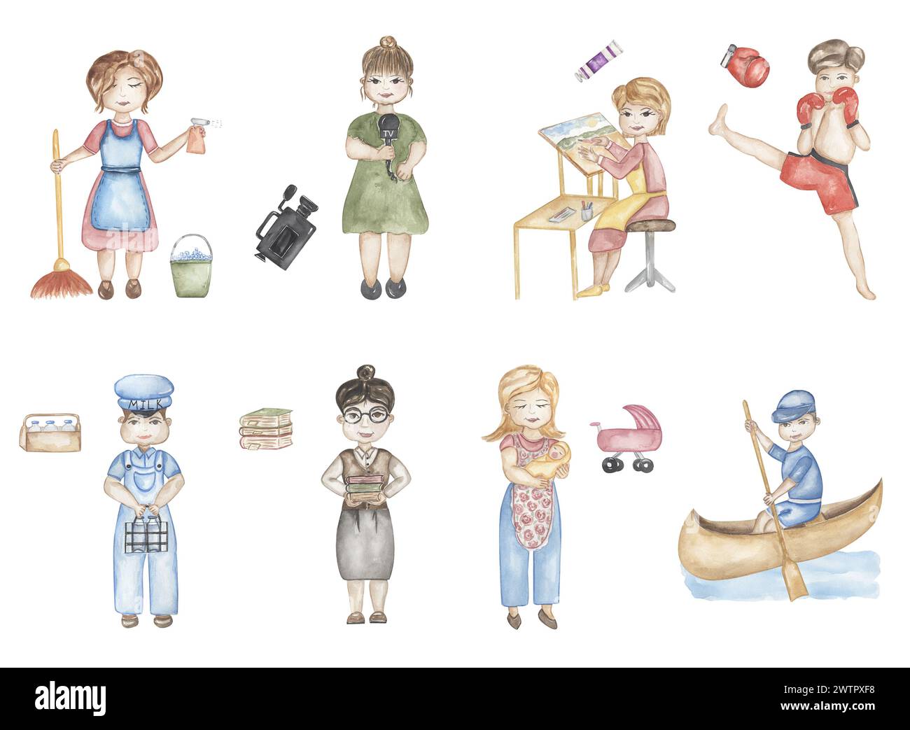 Kids Characters Collection: Set of different professions in cartoon ...