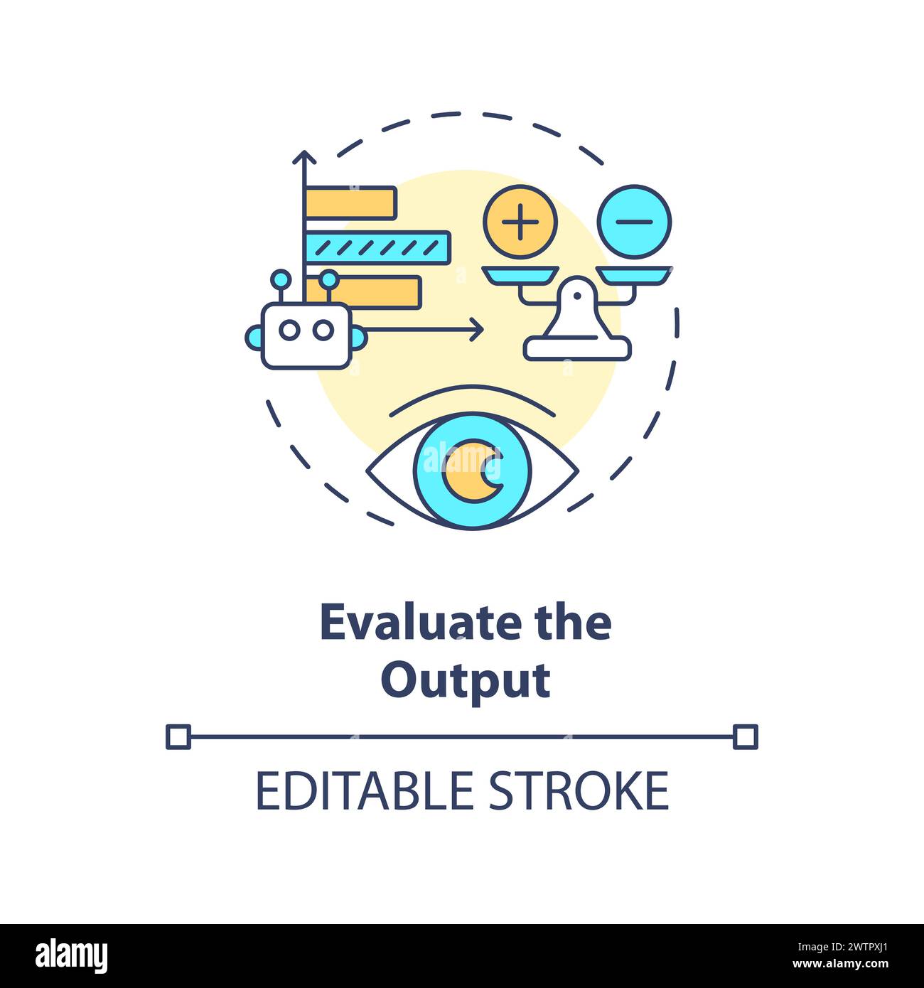 Evaluate output multi color concept icon Stock Vector Image & Art - Alamy