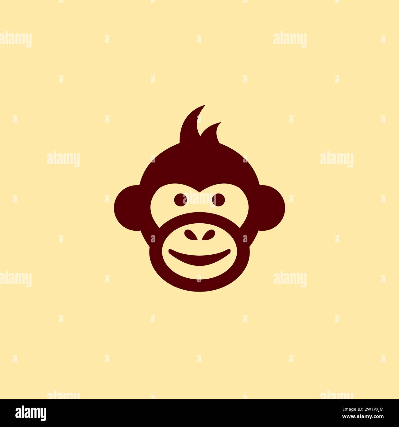 Monkey Head Logo Simple. Monkey kids icon Stock Vector Image & Art - Alamy