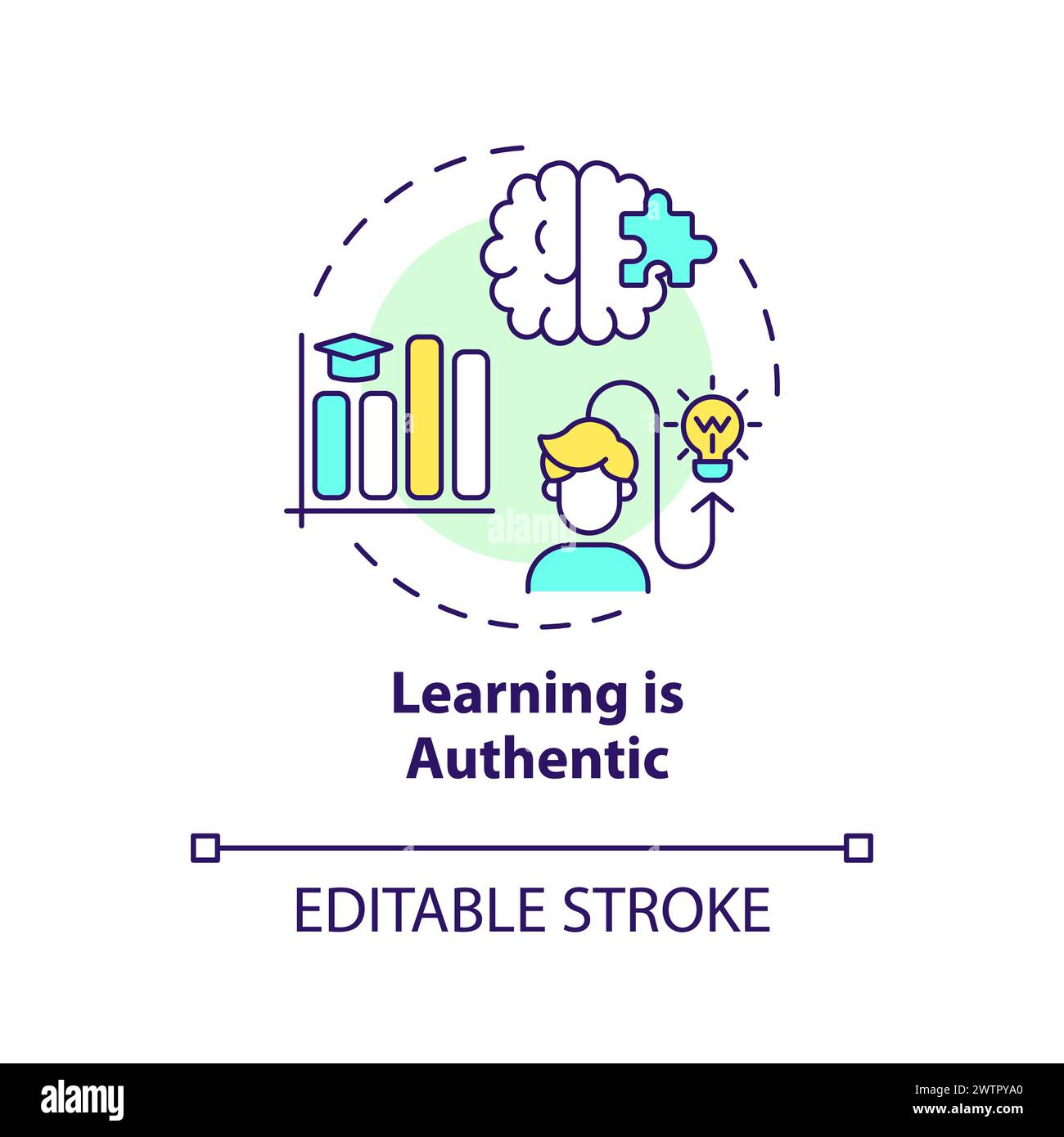 Learning is authentic multi color concept icon Stock Vector Image & Art - Alamy