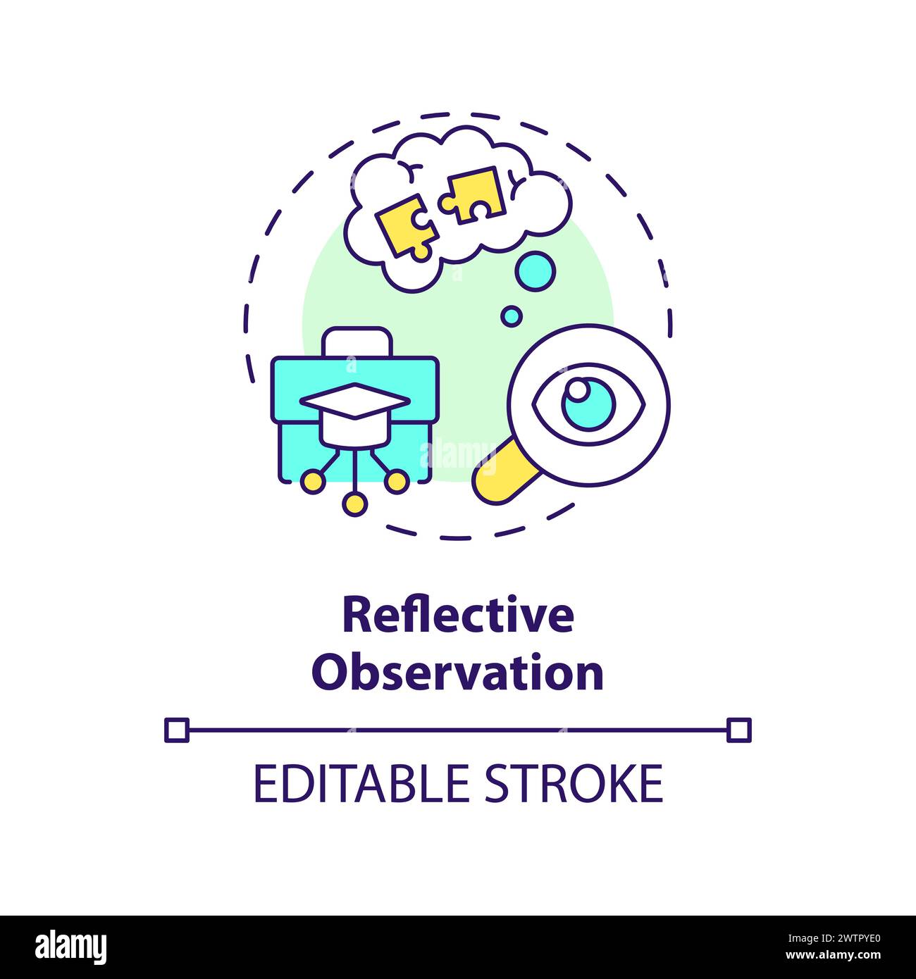 Reflective observation multi color concept icon Stock Vector Image ... Reflective observation multi color concept icon Stock Vector Image ...