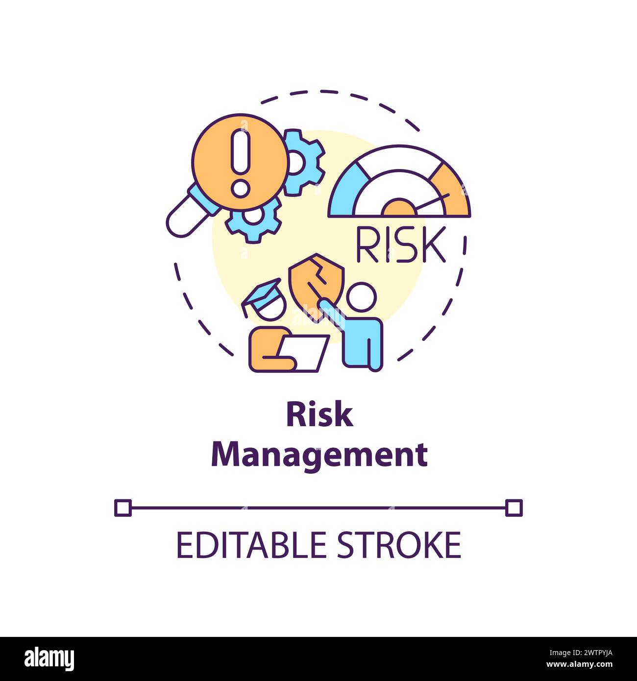 Risk management multi color concept icon Stock Vector Image & Art - Alamy