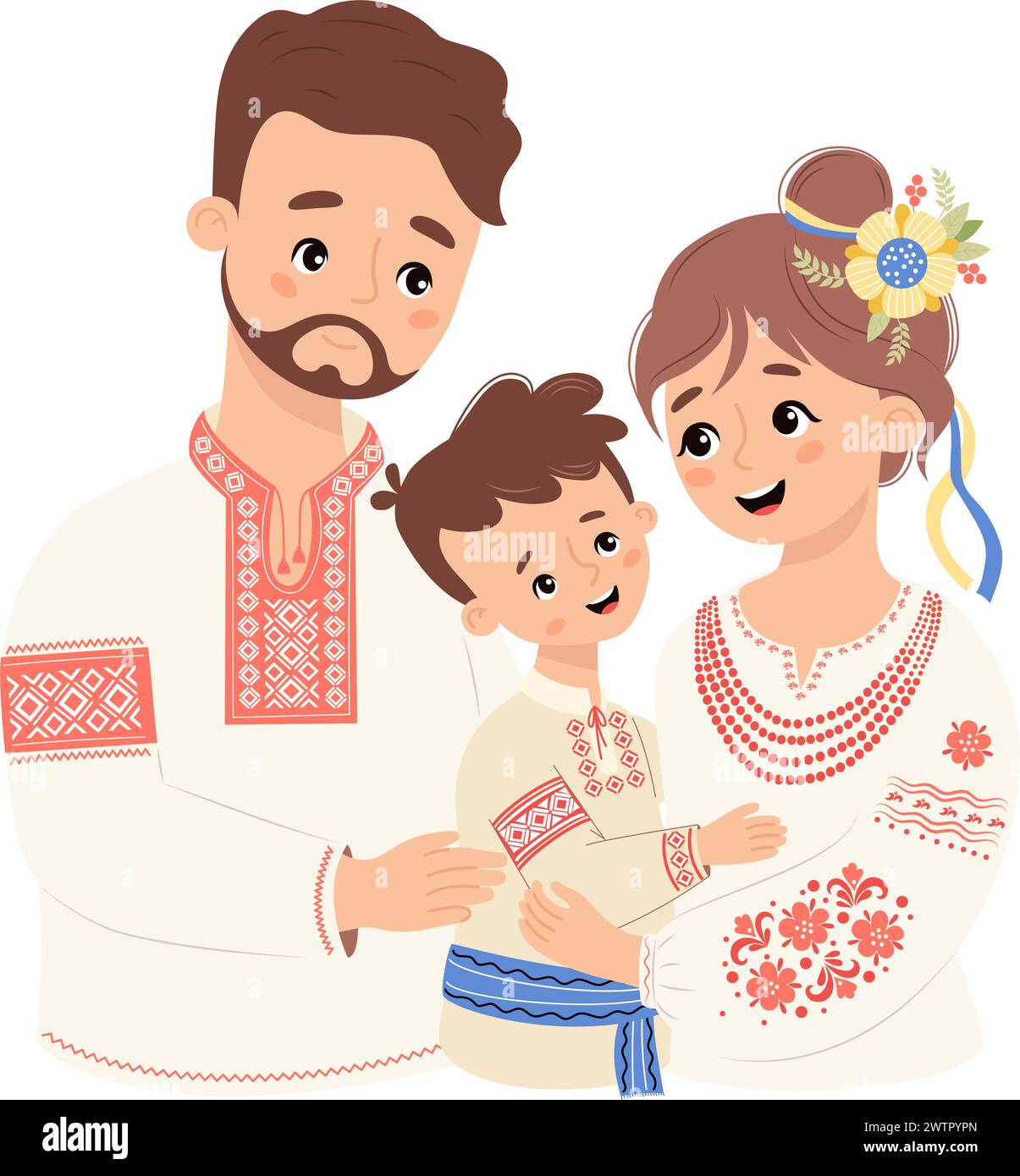 Ukrainian boy in traditional clothes vyshyvanka Stock Vector Images - Alamy