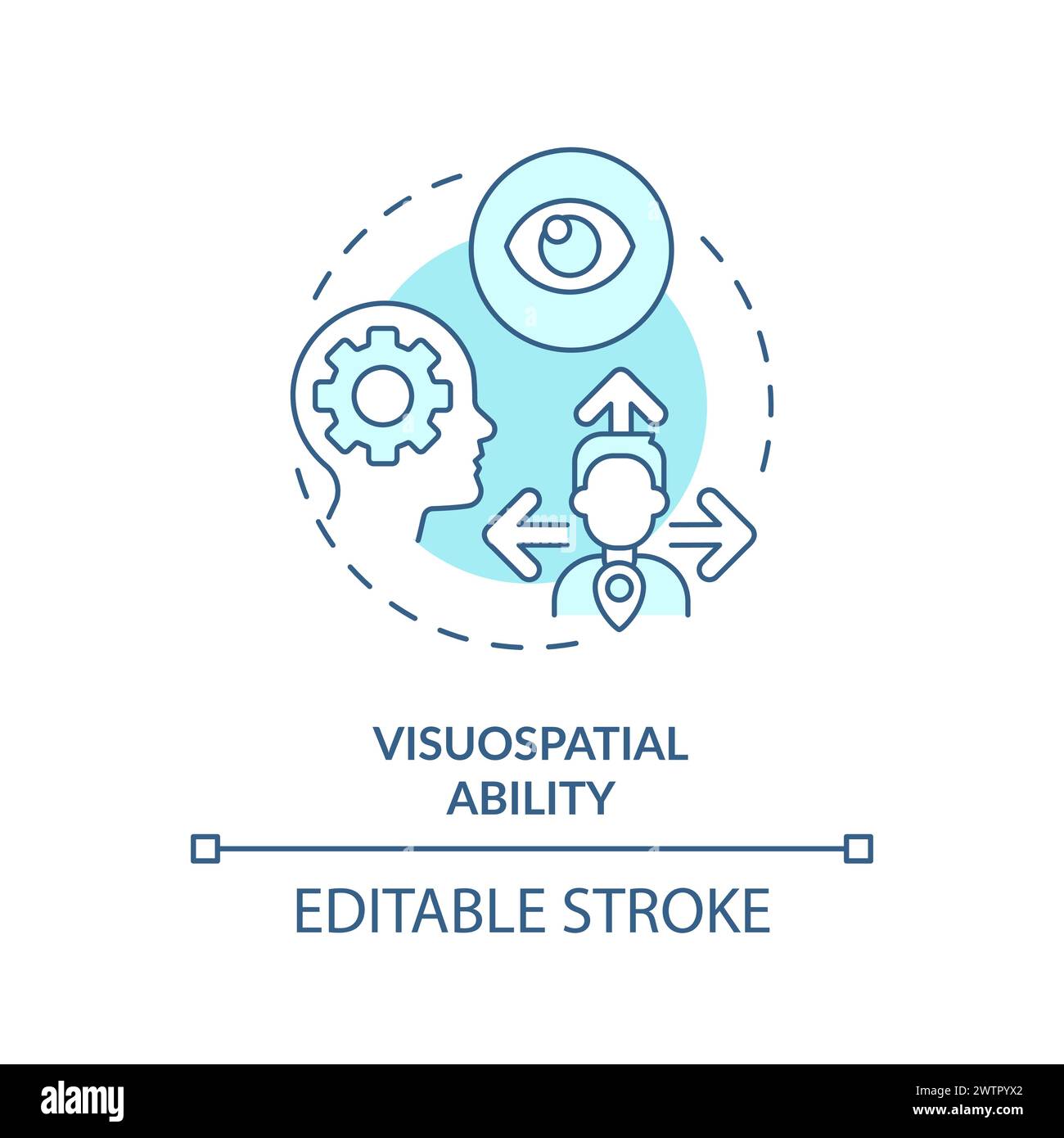 Visuospatial ability soft blue concept icon Stock Vector Image & Art ...