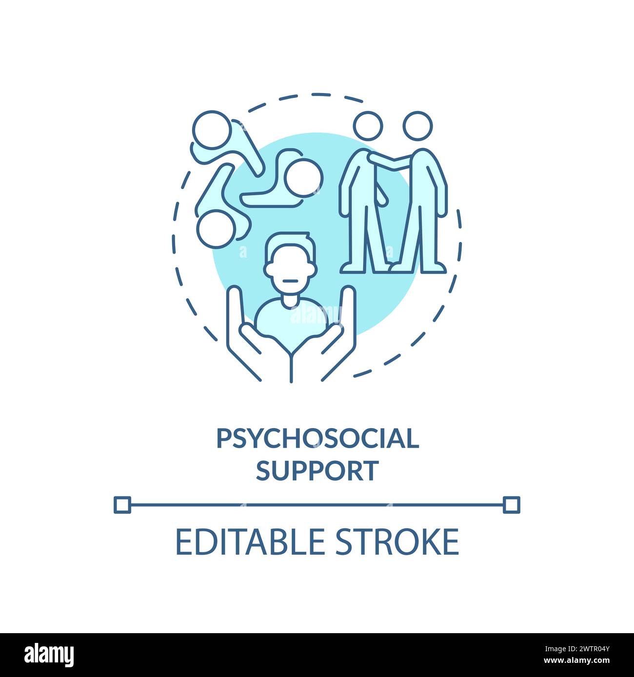 Psychosocial support soft blue concept icon Stock Vector Image & Art ...