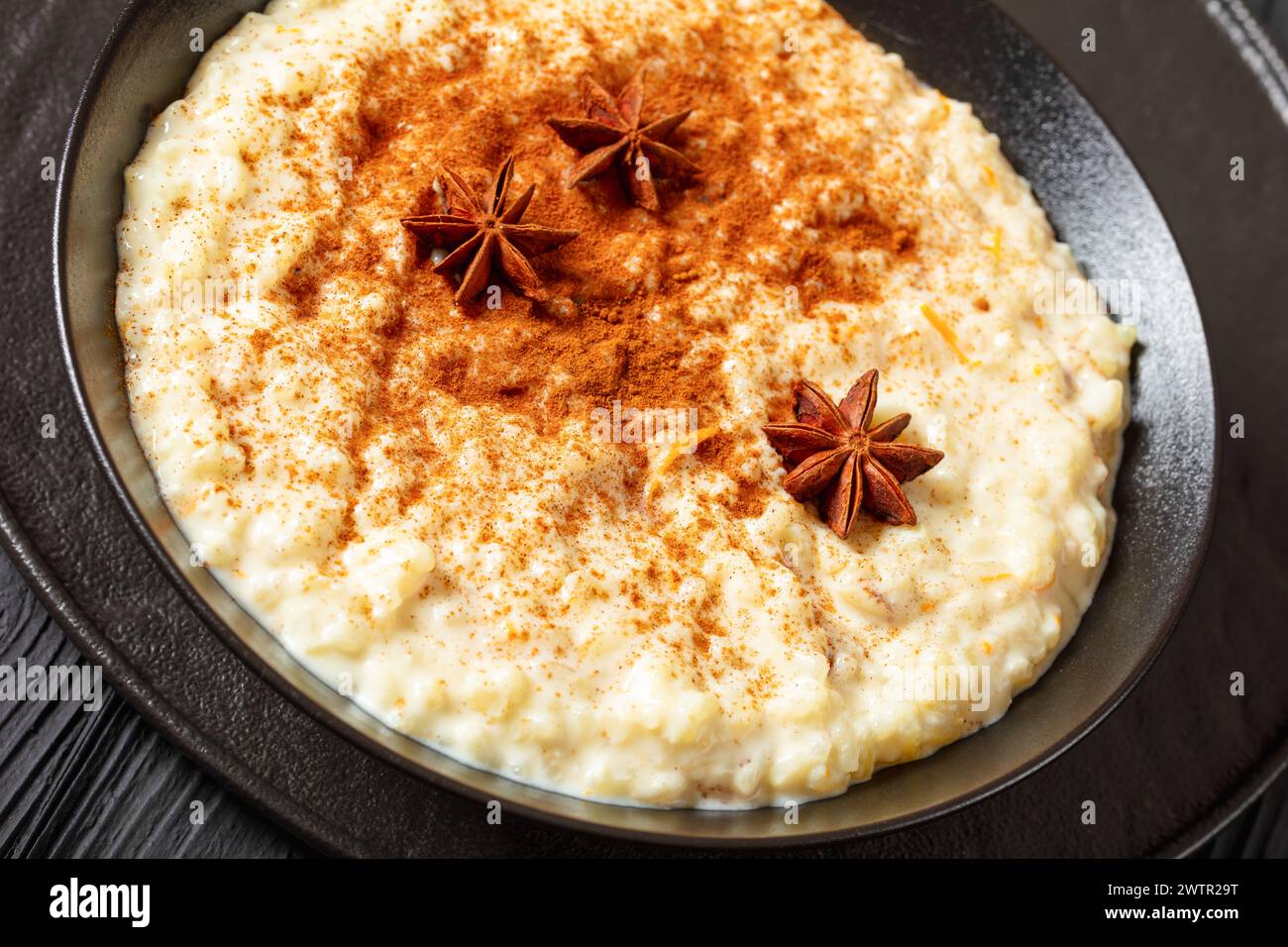 rizogalo, creamy greek rice pudding of whole milk, white rice, cinnamon ...