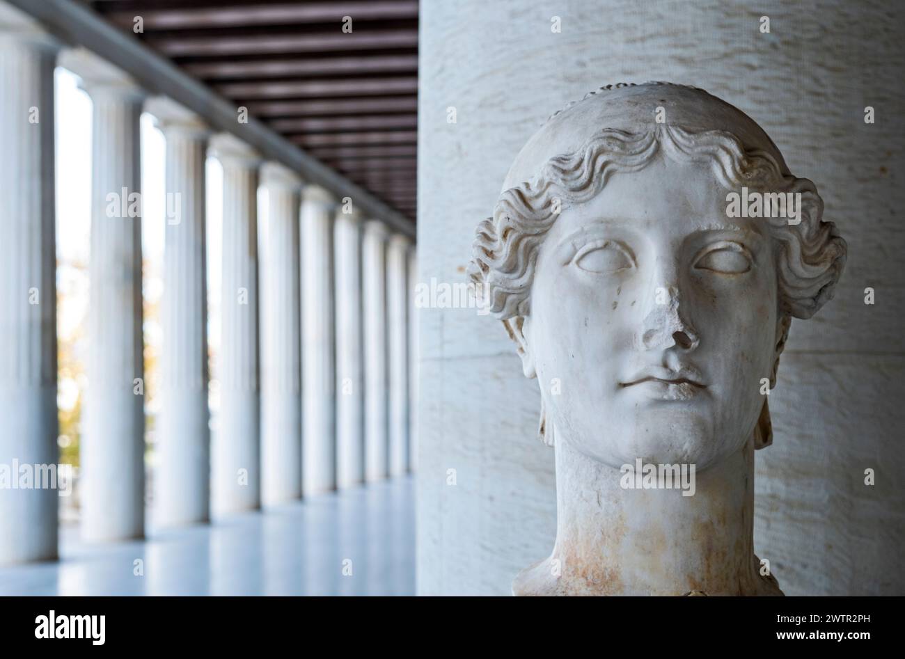 Head of Victory, Stoa of Attalos, Ancient Agora of Athens, Greece Stock ...