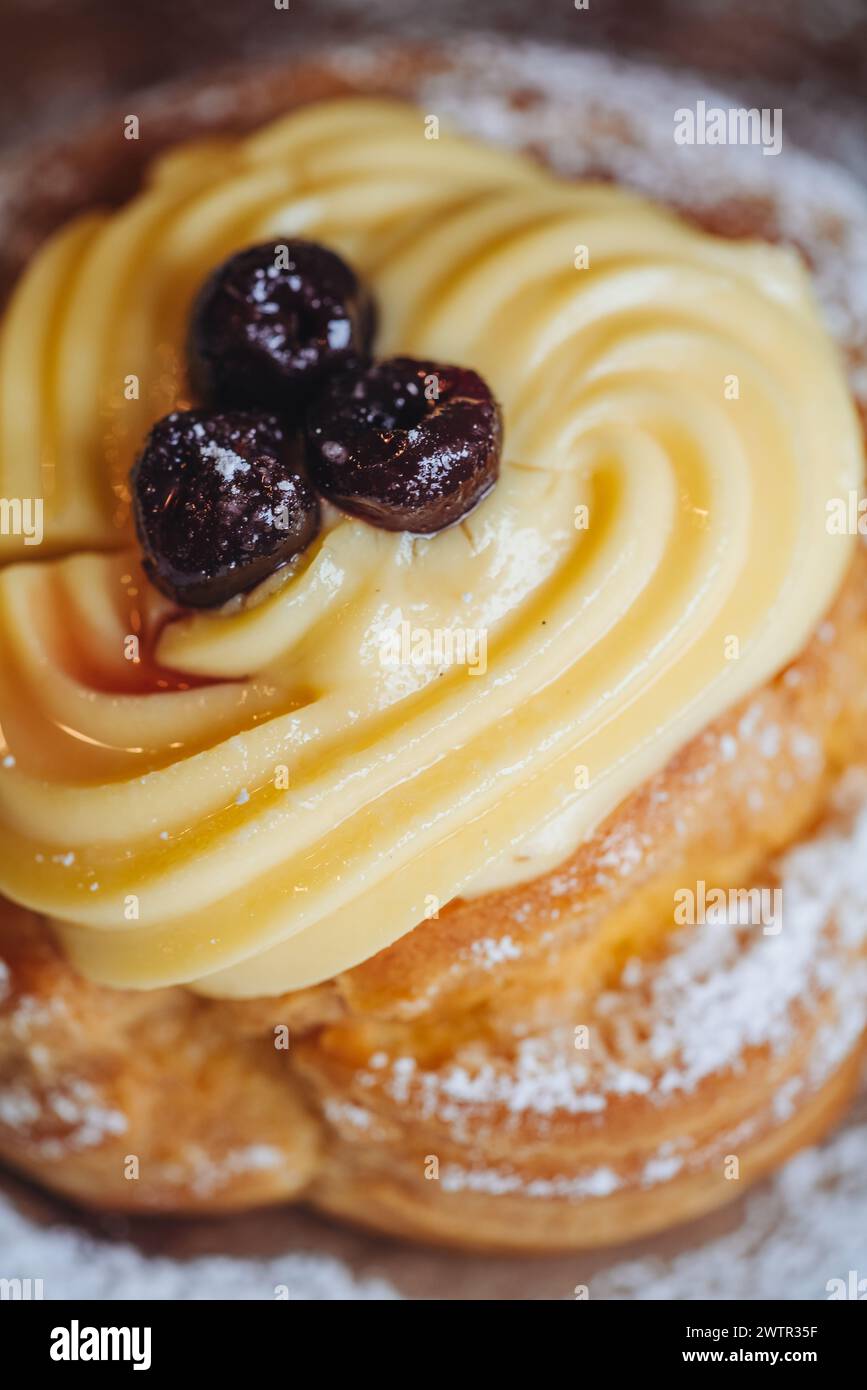 Zeppola, a traditional italian pastry to celebrate Father's day Stock ...