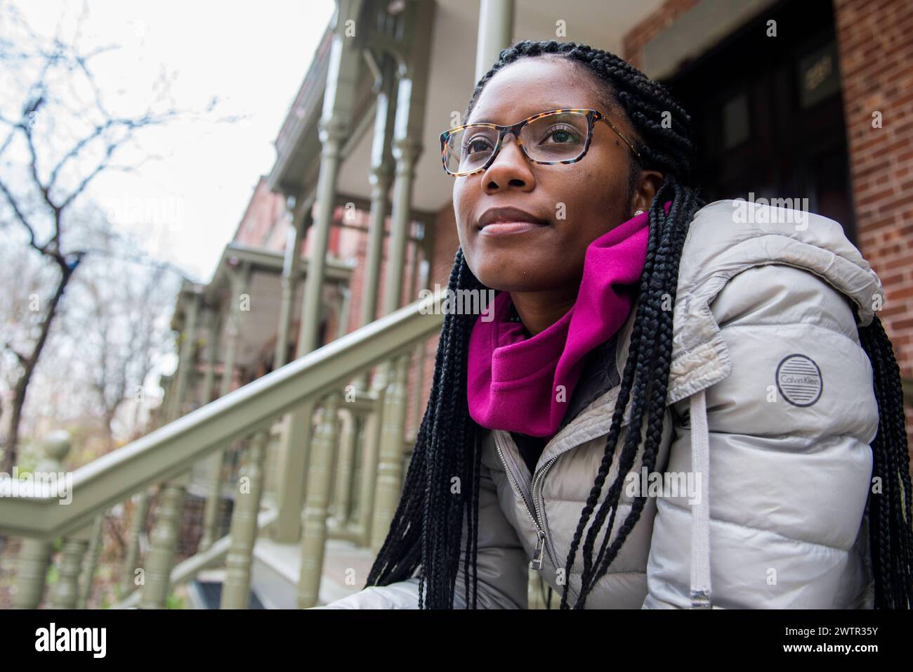 Woman on tour New York City, USA. Attractive African-American, adult ...