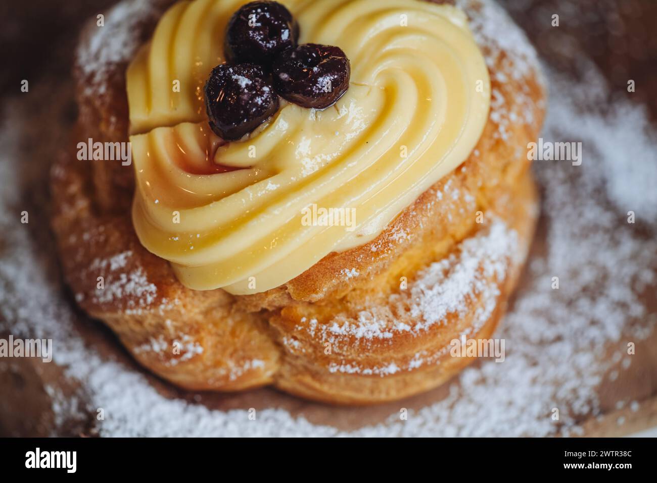 Zeppola, a traditional italian pastry to celebrate Father's day Stock ...