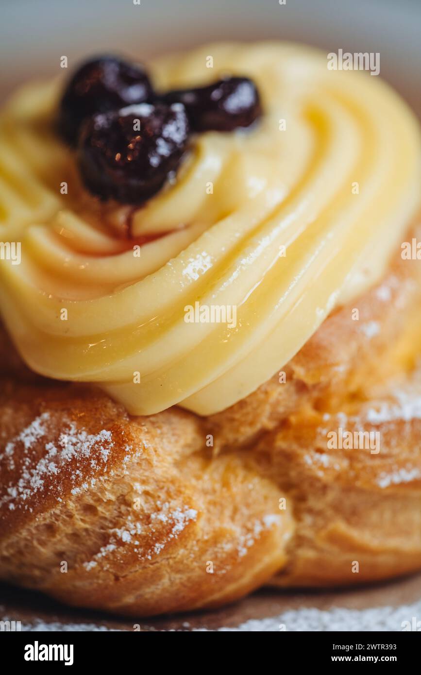 Zeppola, a traditional italian pastry to celebrate Father's day Stock ...