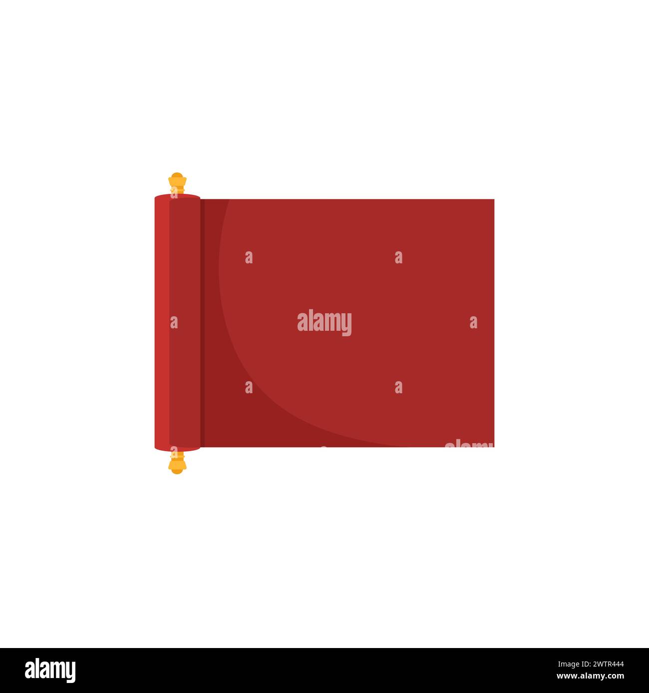 Chinese red blank scroll. Oriental asian scroll paper, japanese culture ...