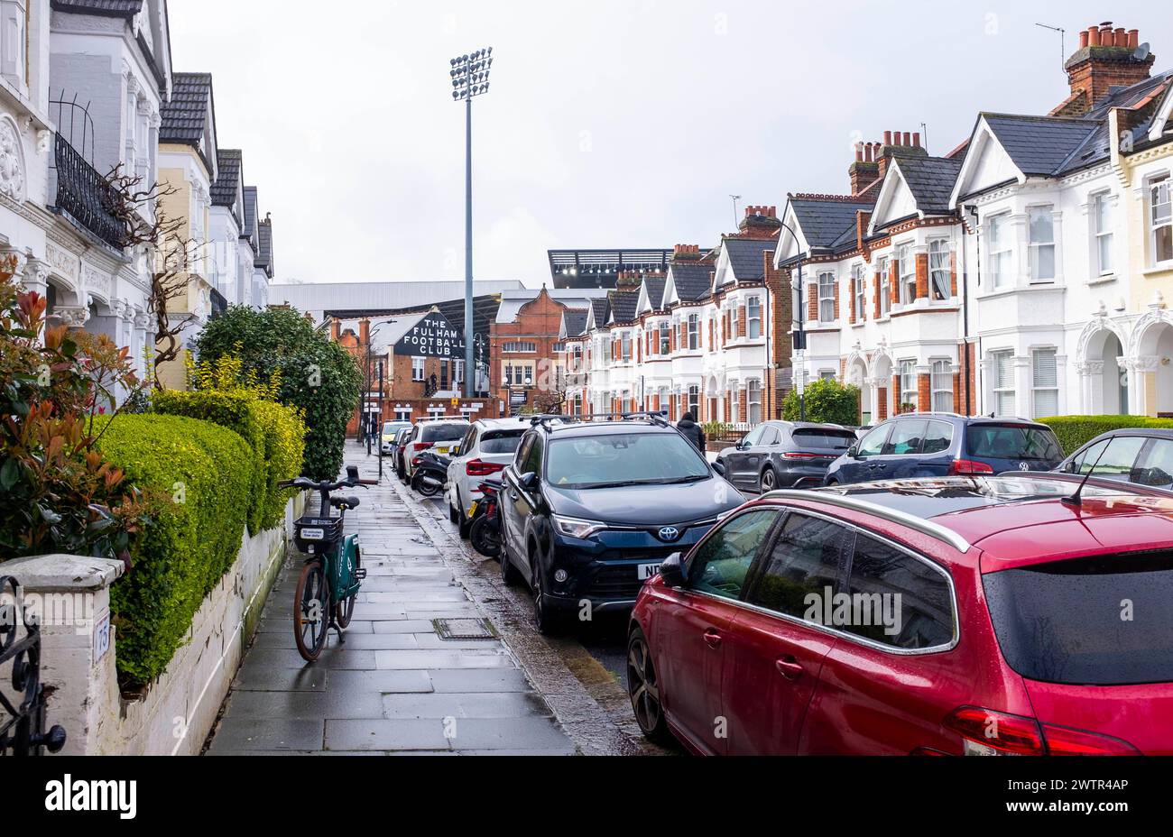 The Putney End of Craven Cottage football ground home of Fulham FC and ...