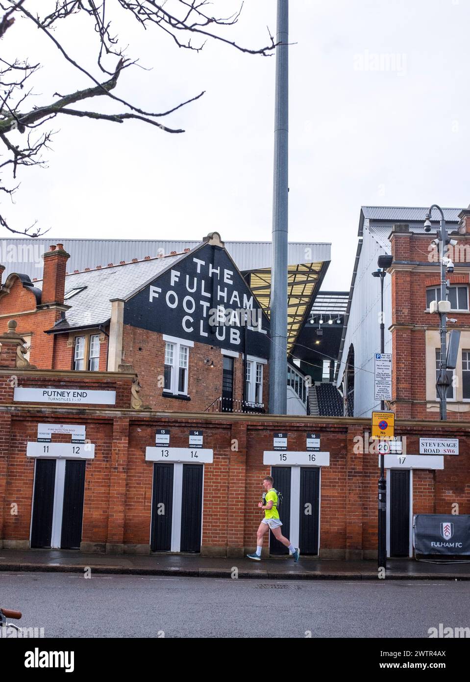 The Putney End of Craven Cottage football ground home of Fulham FC and ...