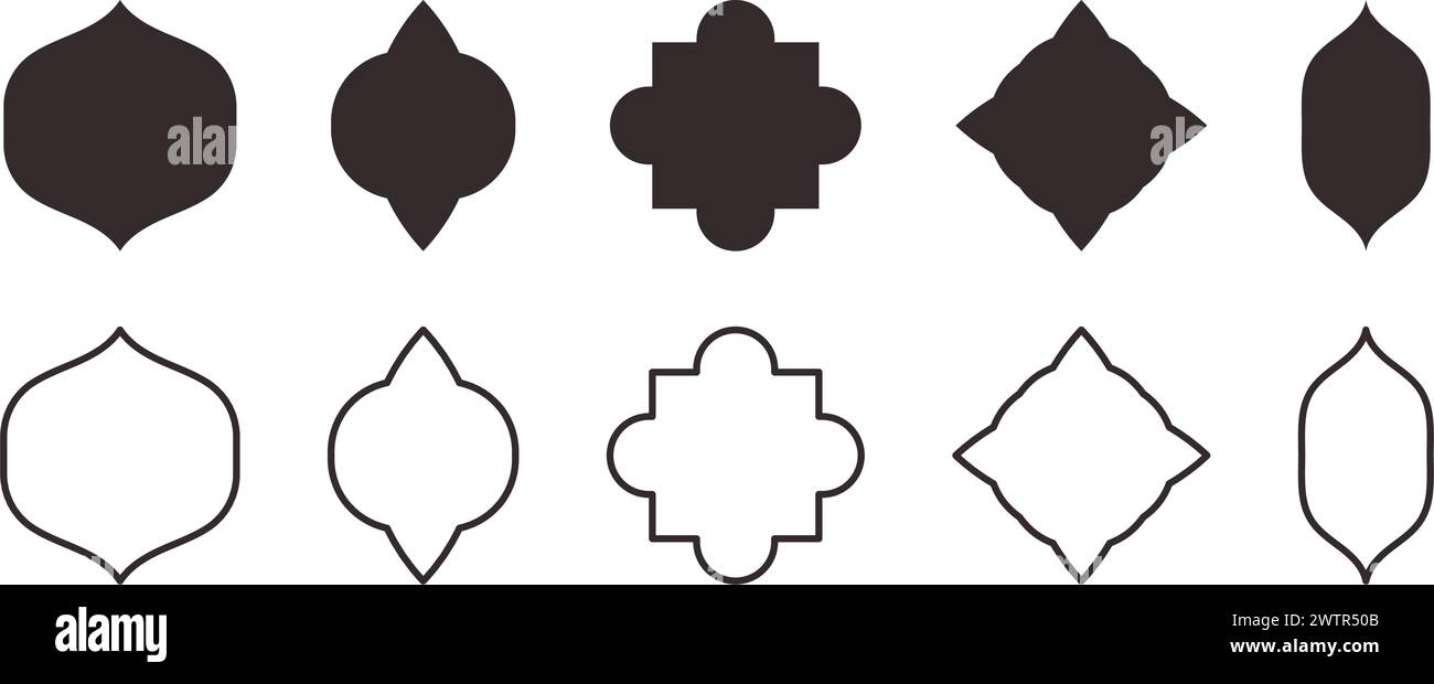 Compilation of traditional Islam window shapes. Set of Mosque Muslim ...