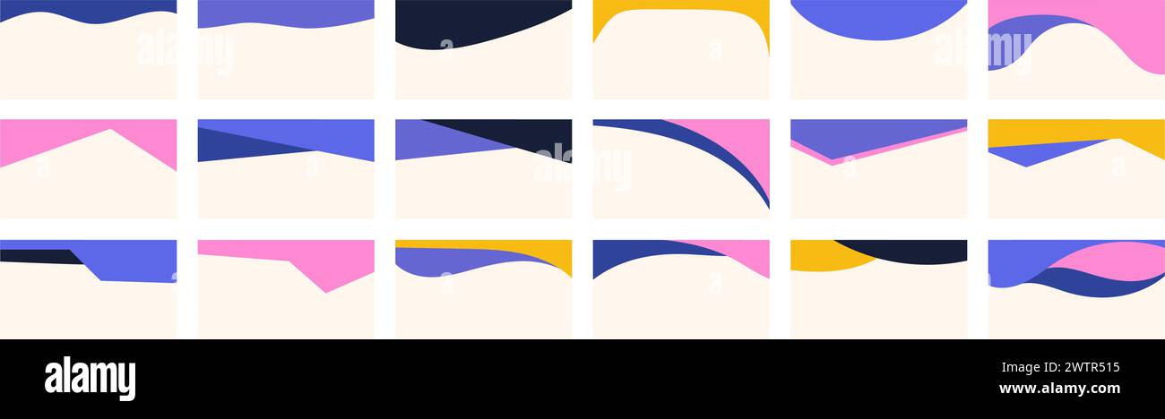 Compilation of assorted shapes suitable for web page headers or footers ...