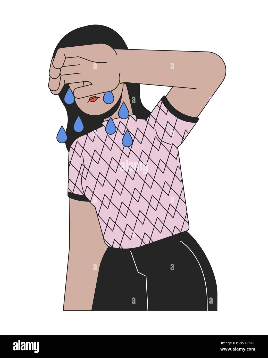 Tears crying woman indian Stock Vector Images - Alamy