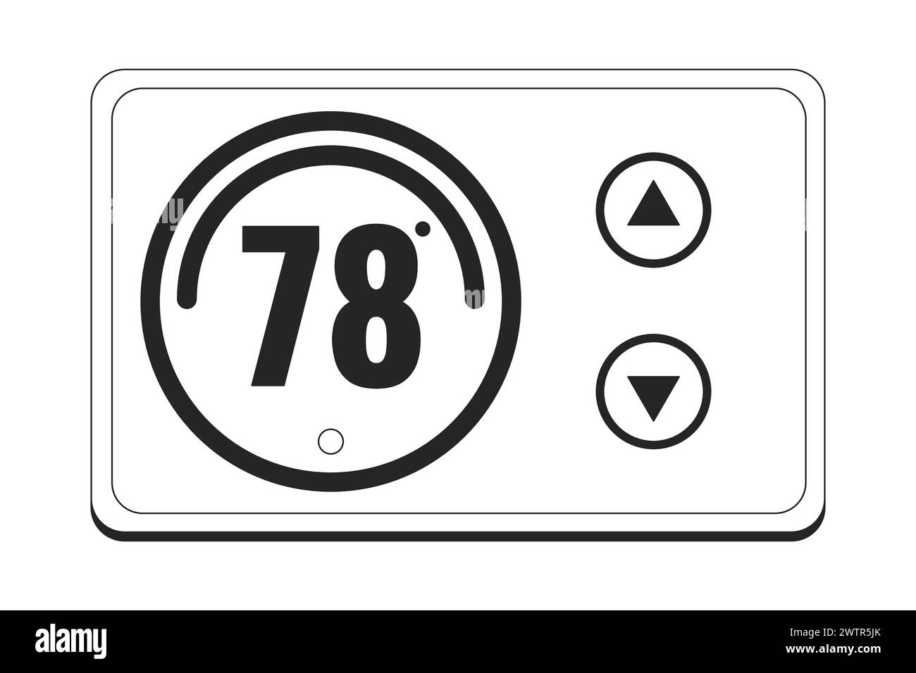 Thermostat Regulator Black And White 2d Line Cartoon Object Stock