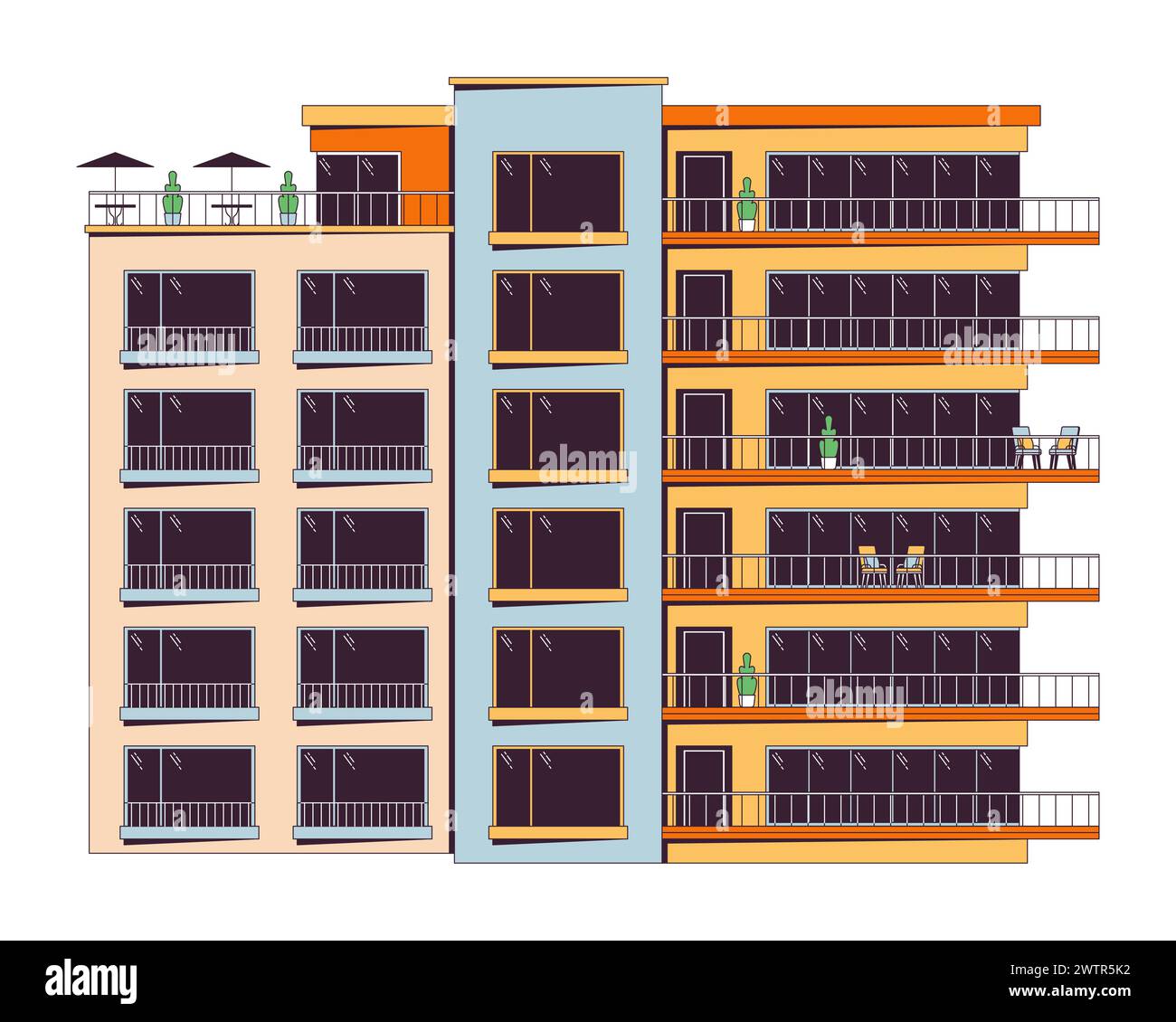 Residential complex 2D linear cartoon object Stock Vector Image & Art ... Residential complex 2D linear cartoon object Stock Vector Image & Art ...