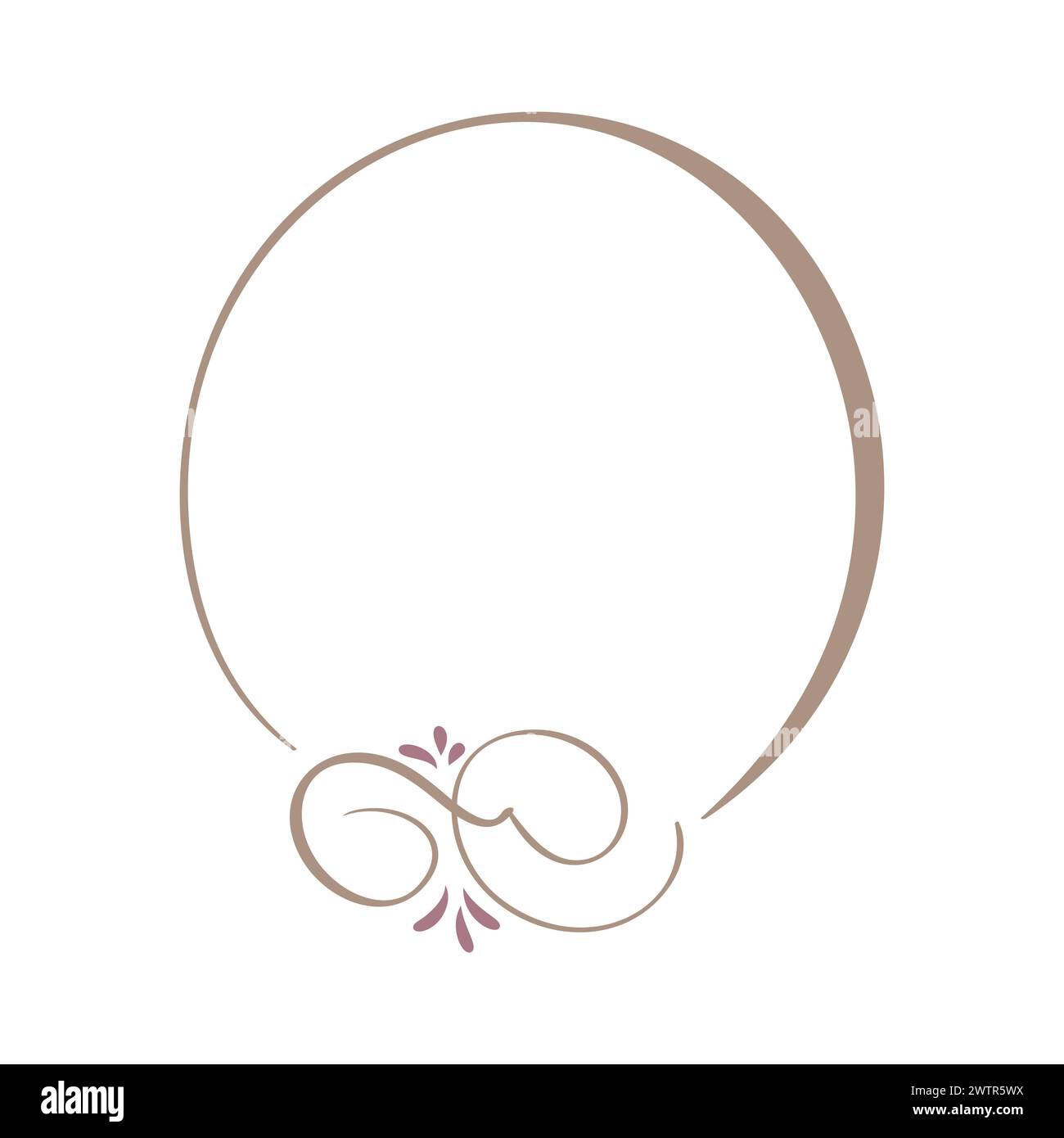 Round calligraphy Quote speech frame vintage icon. Hand drawn text ...