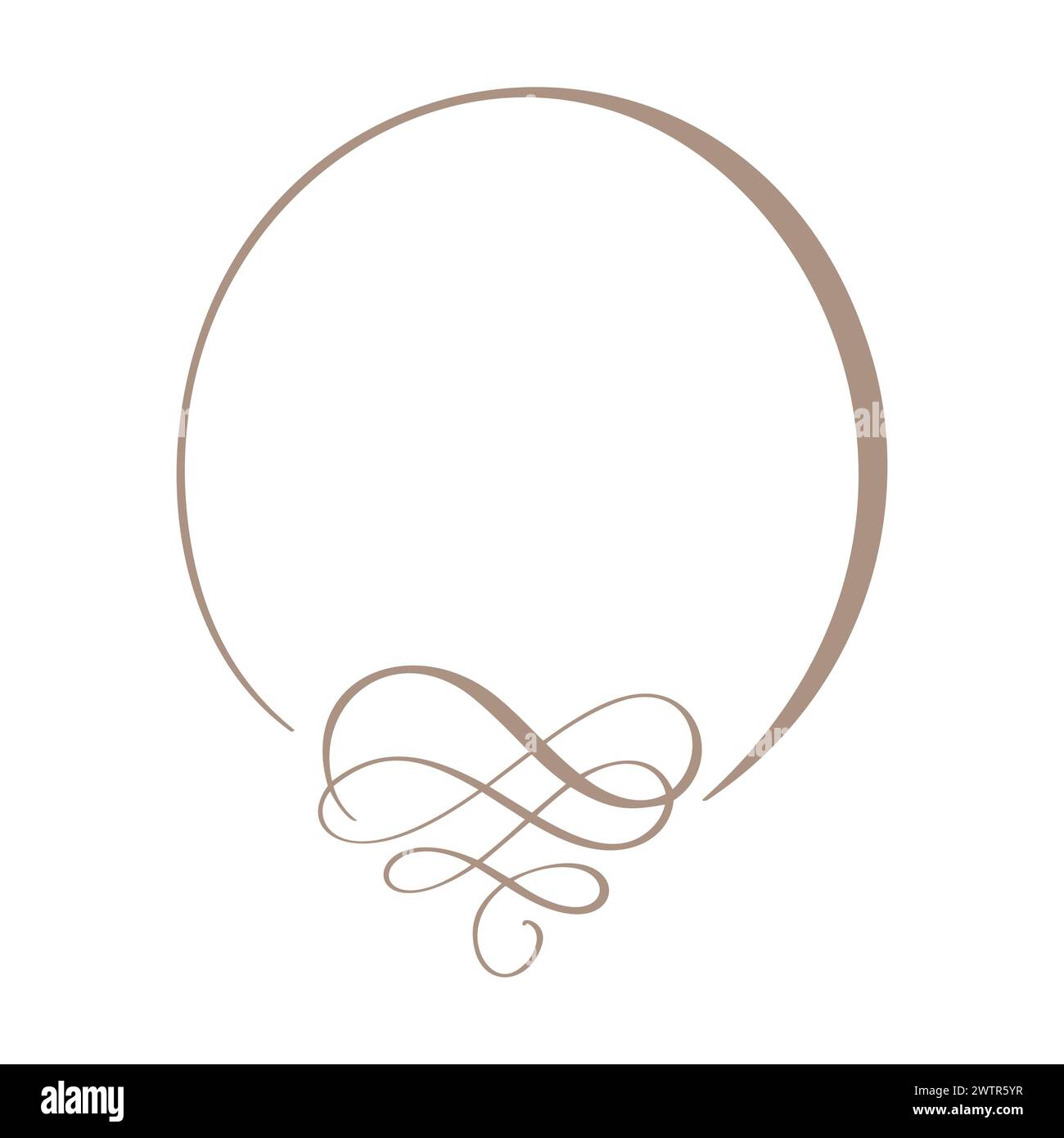 Calligraphy Quote speech frame vintage icon. Round Hand drawn text ...