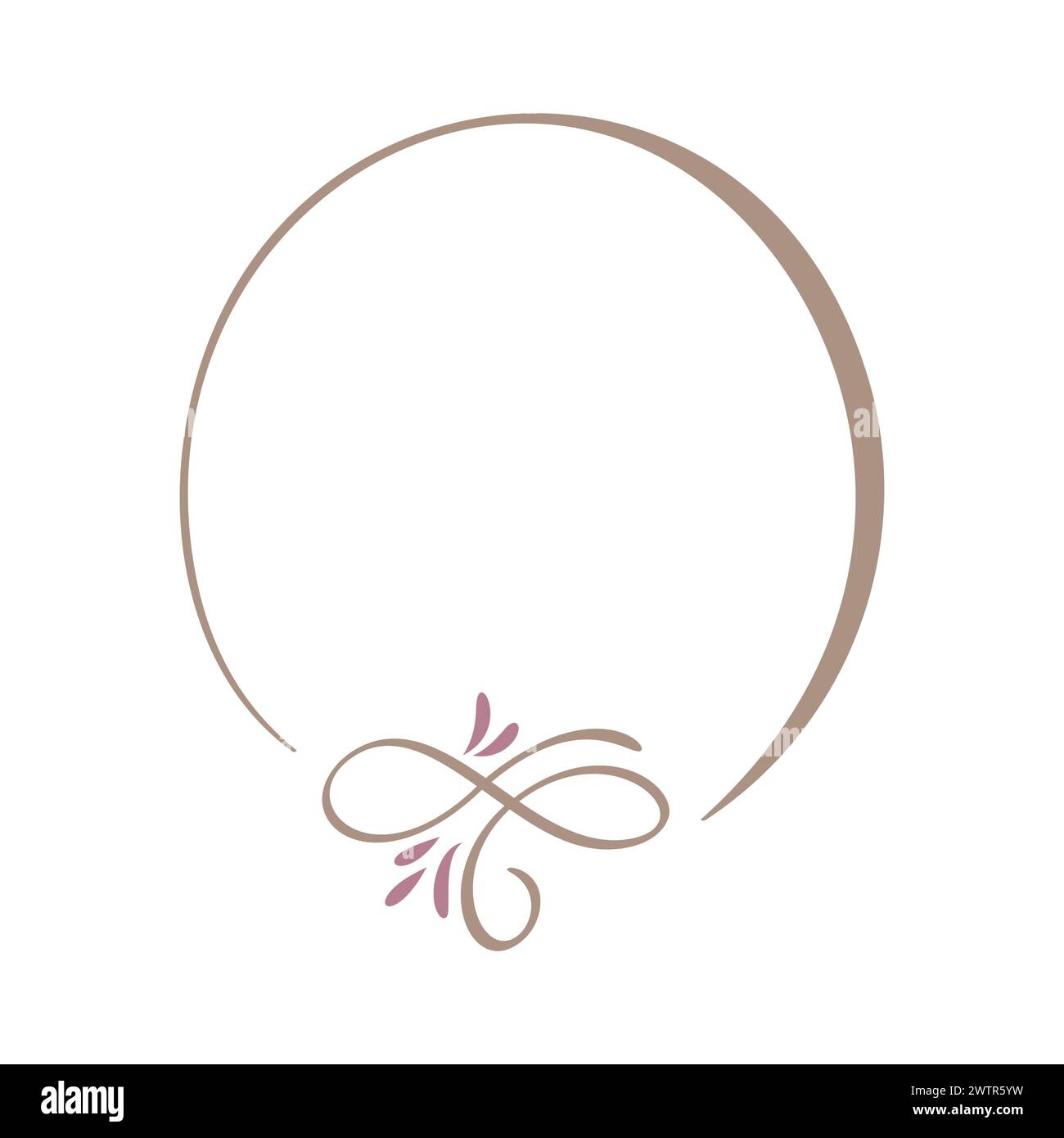 Round calligraphy Quote speech frame vintage icon. Hand drawn for text ...