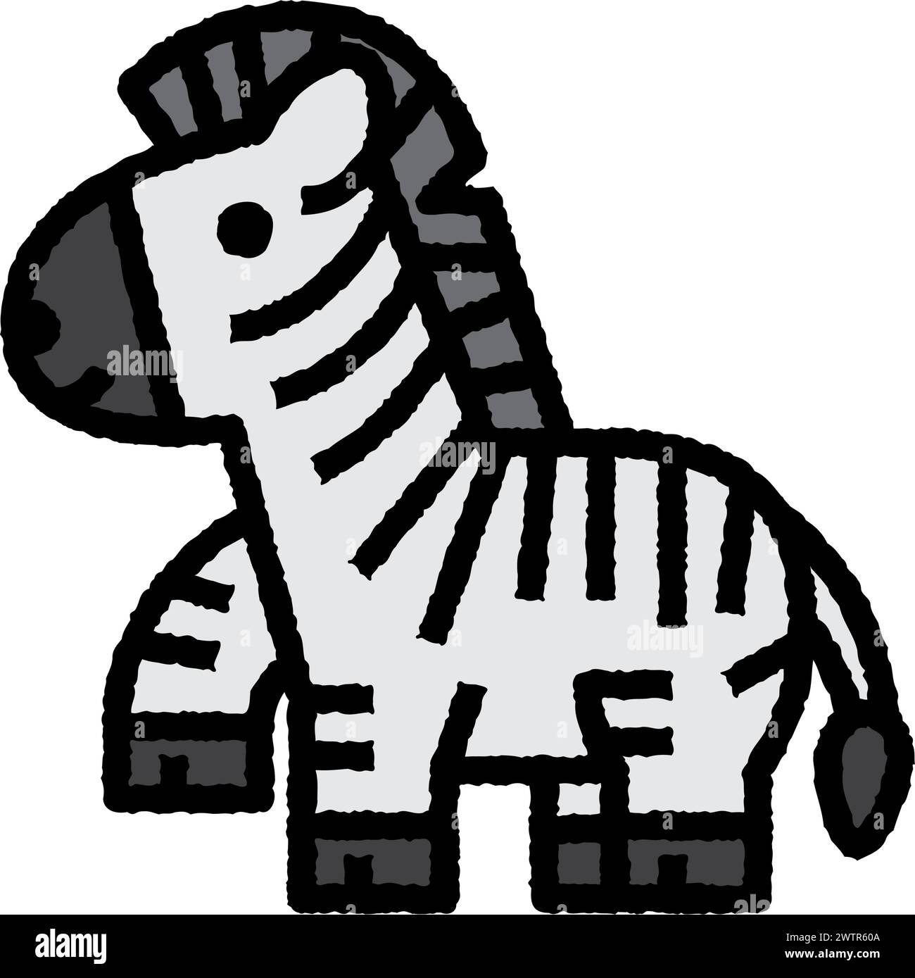 zebra cartoon roughen colored line icon for decoration, website, web ...