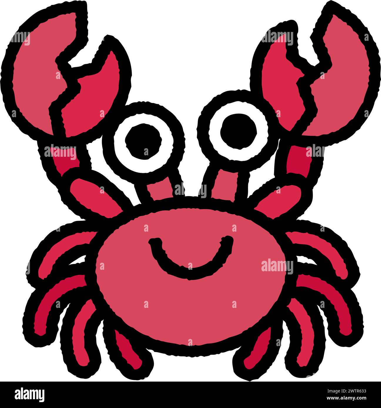 crab cartoon roughen colored line icon for decoration, website, web ...