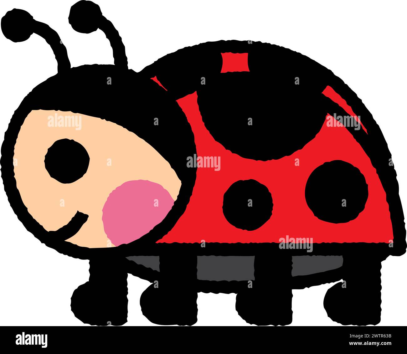 ladybug cartoon roughen filled outline icon for decoration, website ...