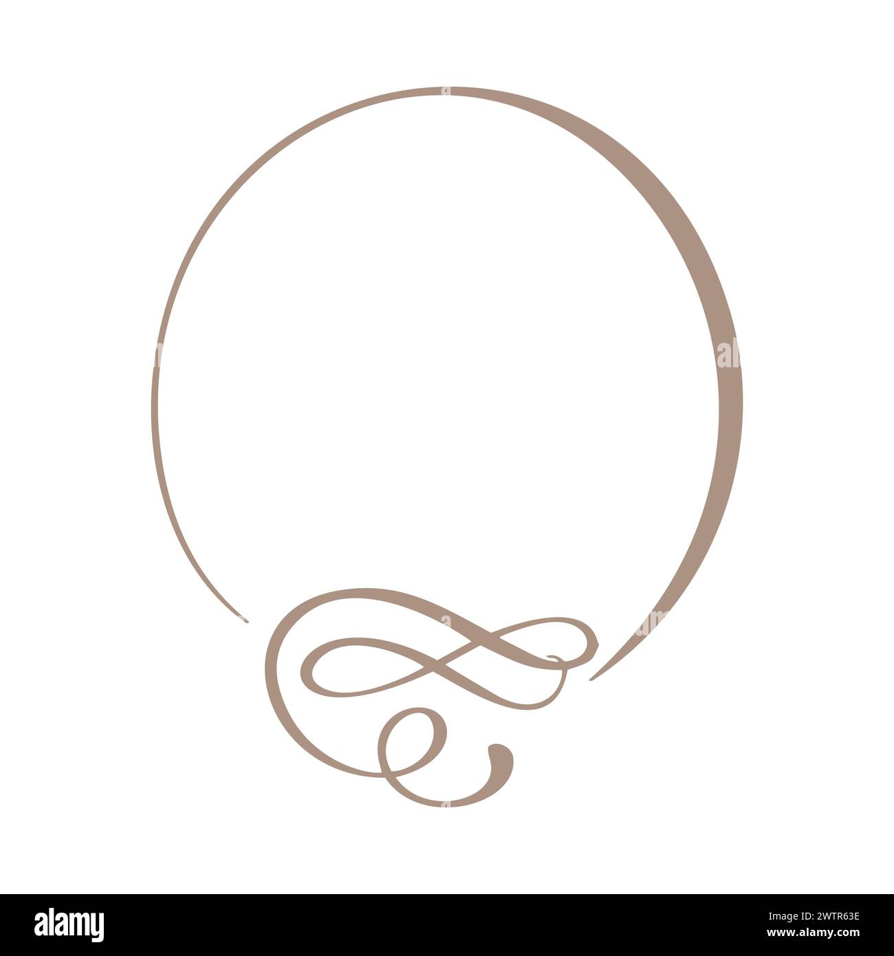 Calligraphy Round Quote speech frame vintage icon. Hand drawn text ...