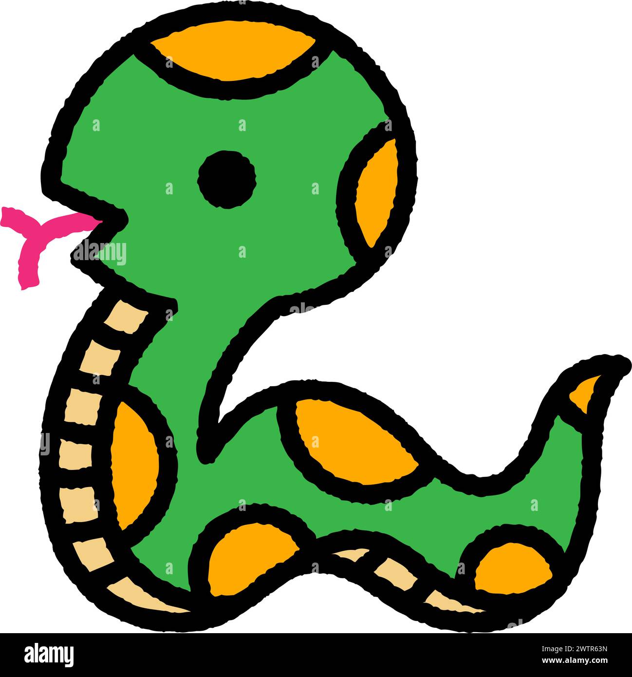 snake cartoon roughen colored line icon for decoration, website, web ...