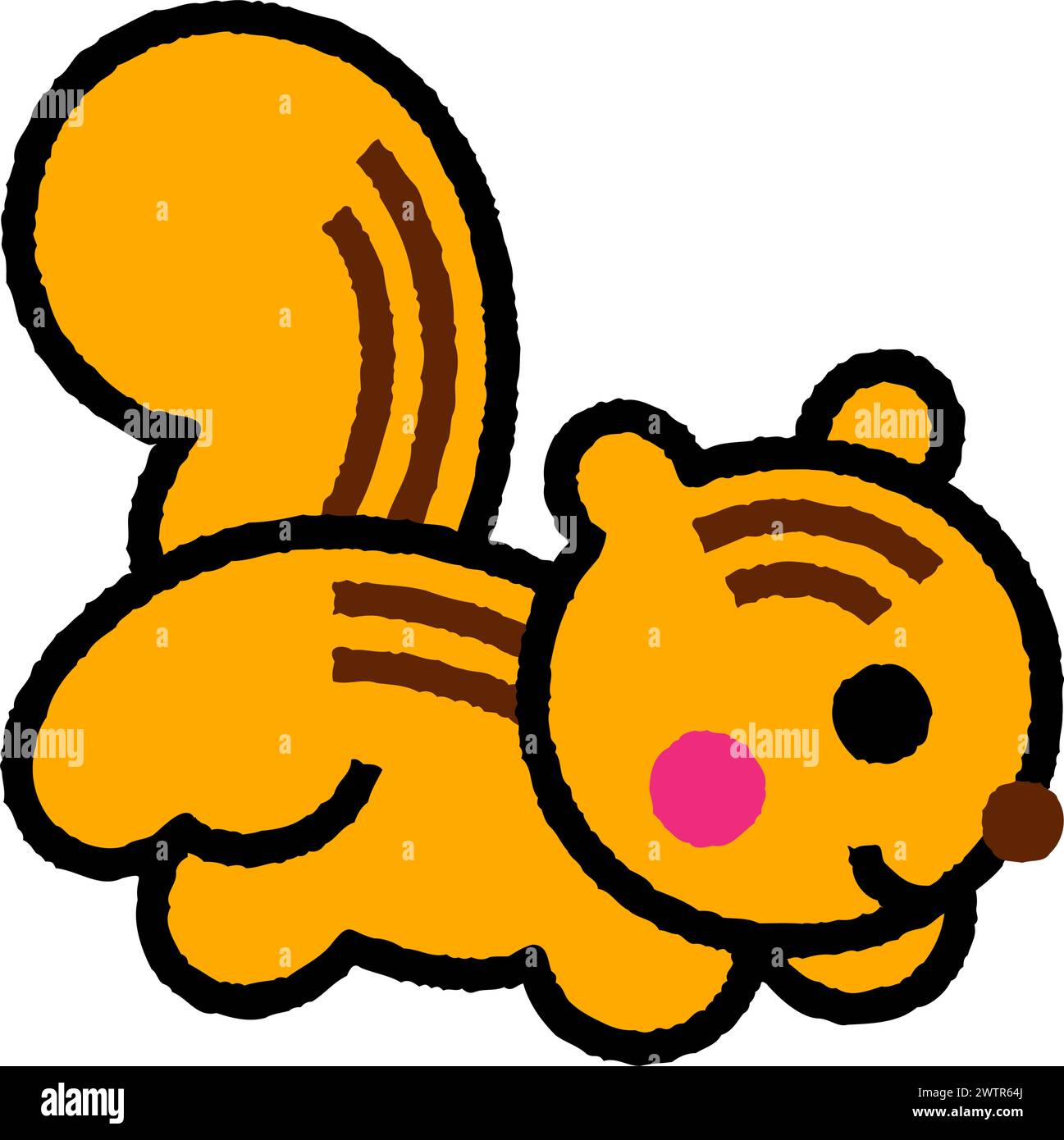 squirrel cartoon roughen filled outline icon for decoration, website, web, mobile app, printing ...