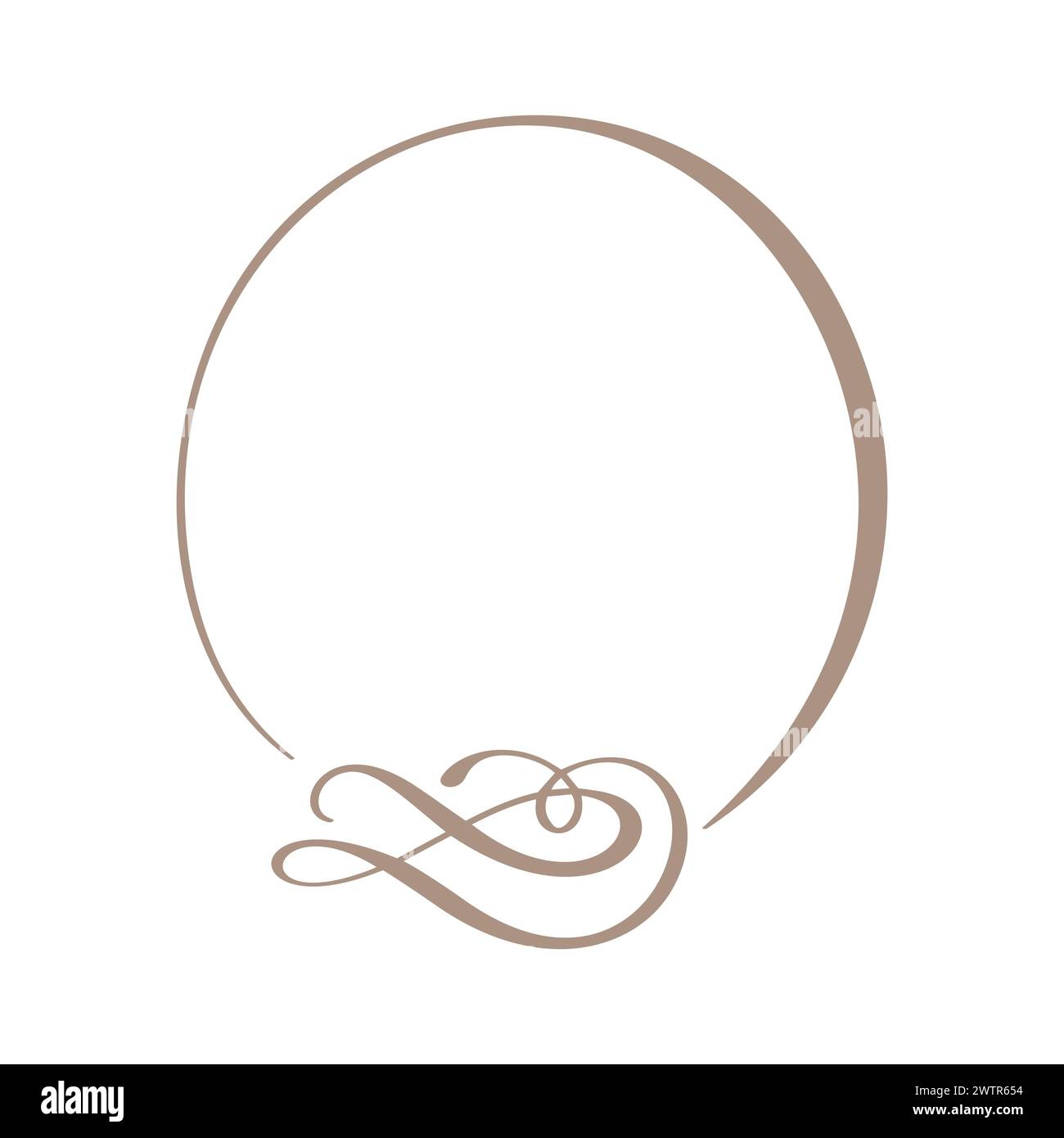 Round calligraphy Quote speech frame vintage icon. Hand drawn text ...